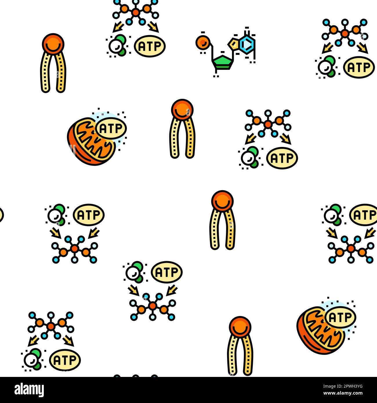 biotechnology chemistry science vector seamless pattern thin line ...