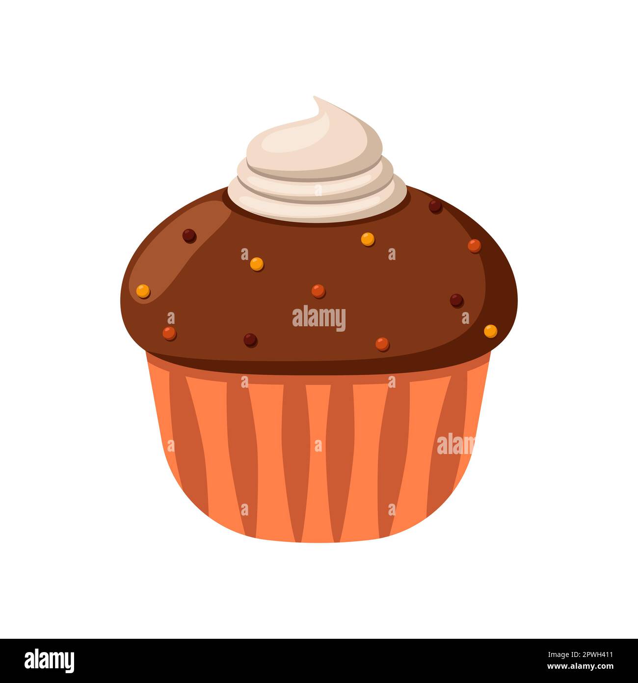 Sweet chocolate muffin cartoon illustration Stock Vector Image & Art ...