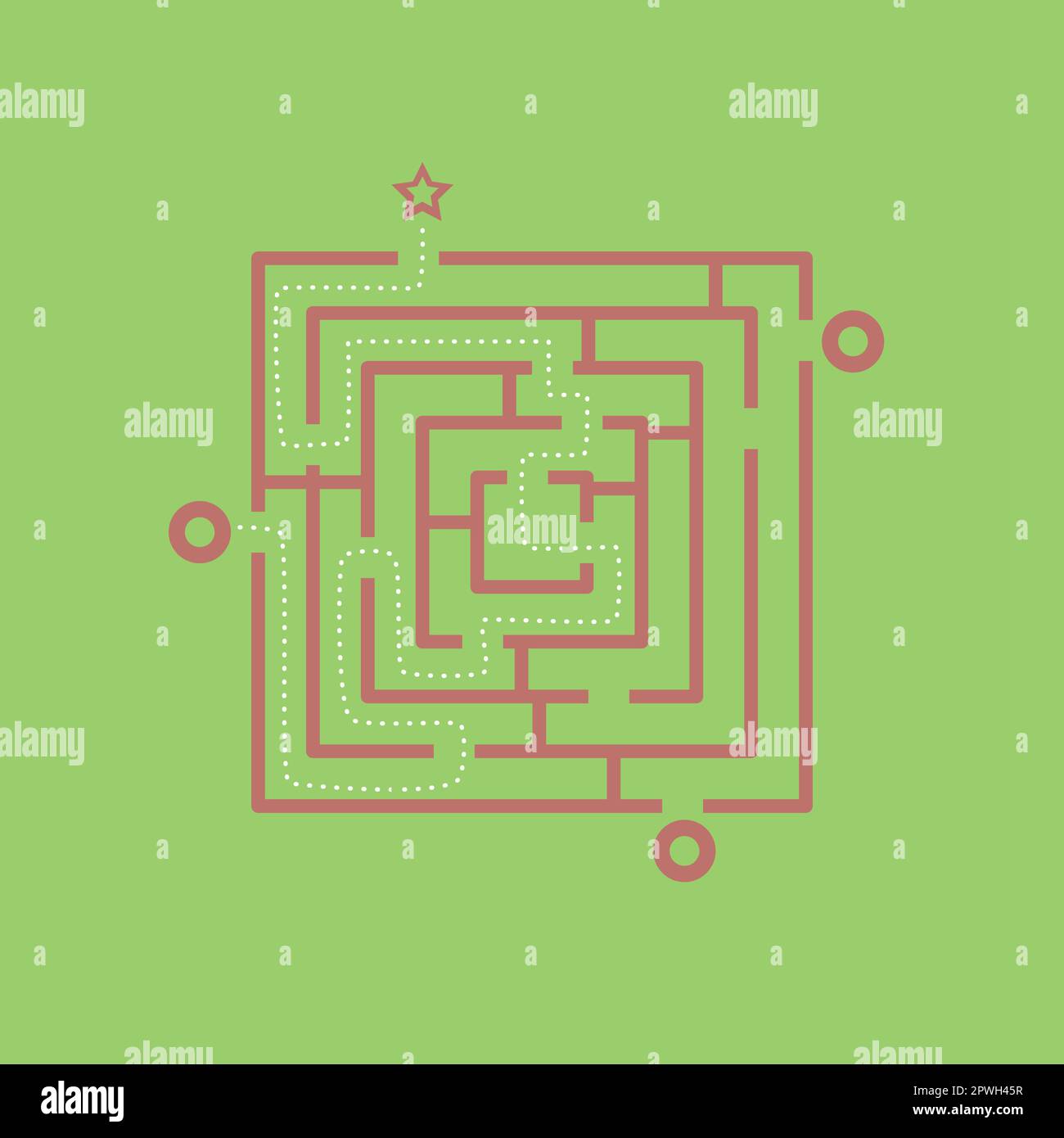 Red and green square labyrinth cartoon illustration Stock Vector Image ...
