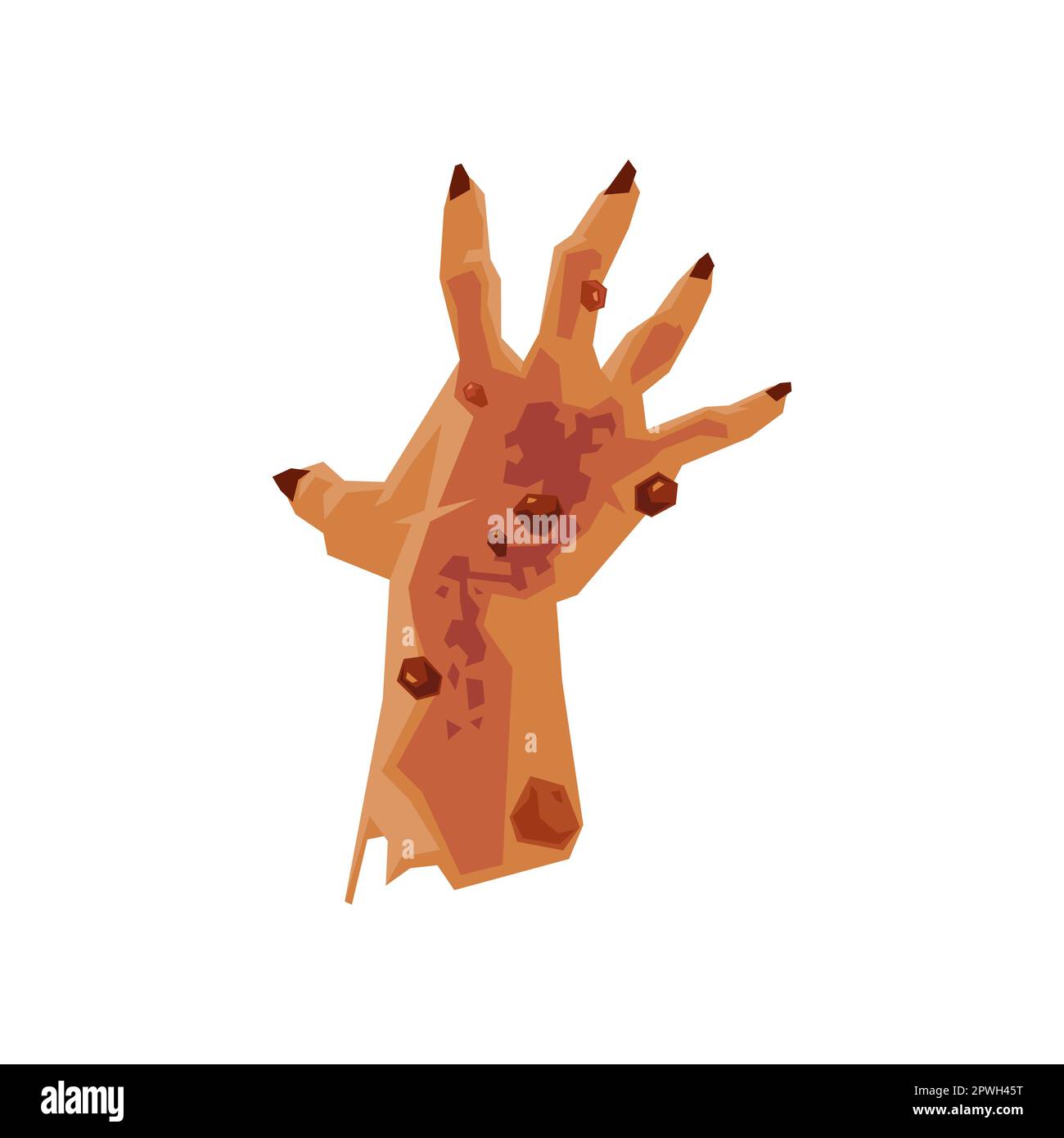 Creepy orange zombie hand vector illustration Stock Vector Image & Art ...