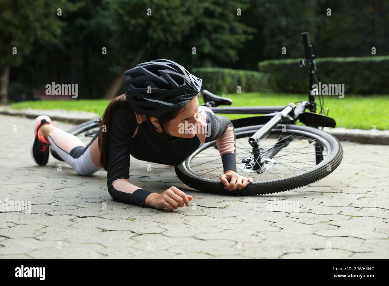 Cyclist fallen off bike hi-res stock photography and images - Alamy