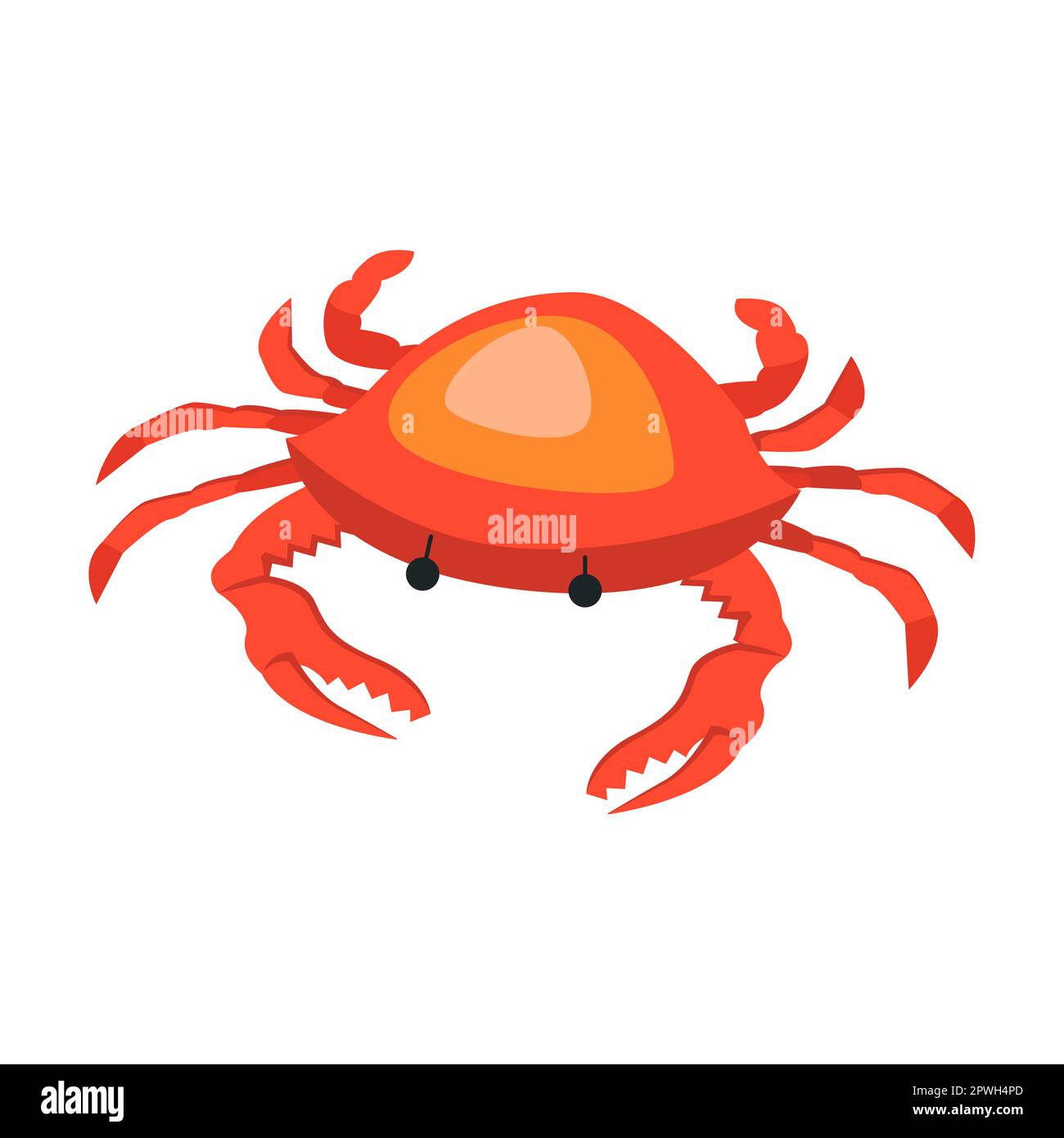 Red sea crab. Seafood or marine animals cartoon illustration. Crab ...