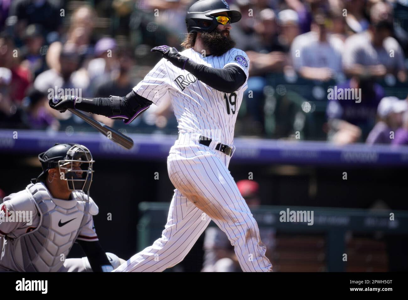 Colorado Rockies designated hitter Charlie Blackmon (19) in the third ...