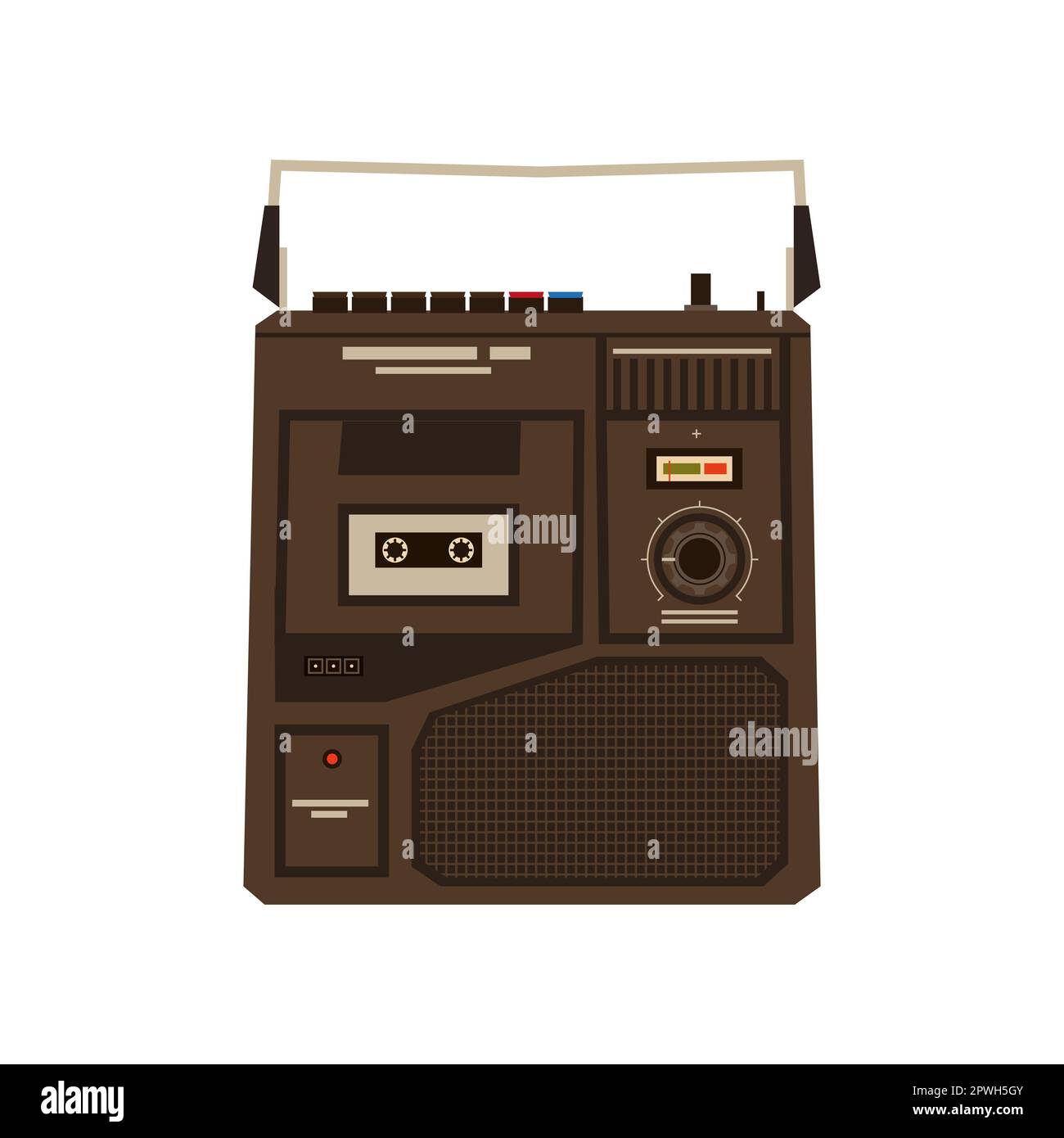 Retro radio player cartoon illustration Stock Vector Image & Art - Alamy