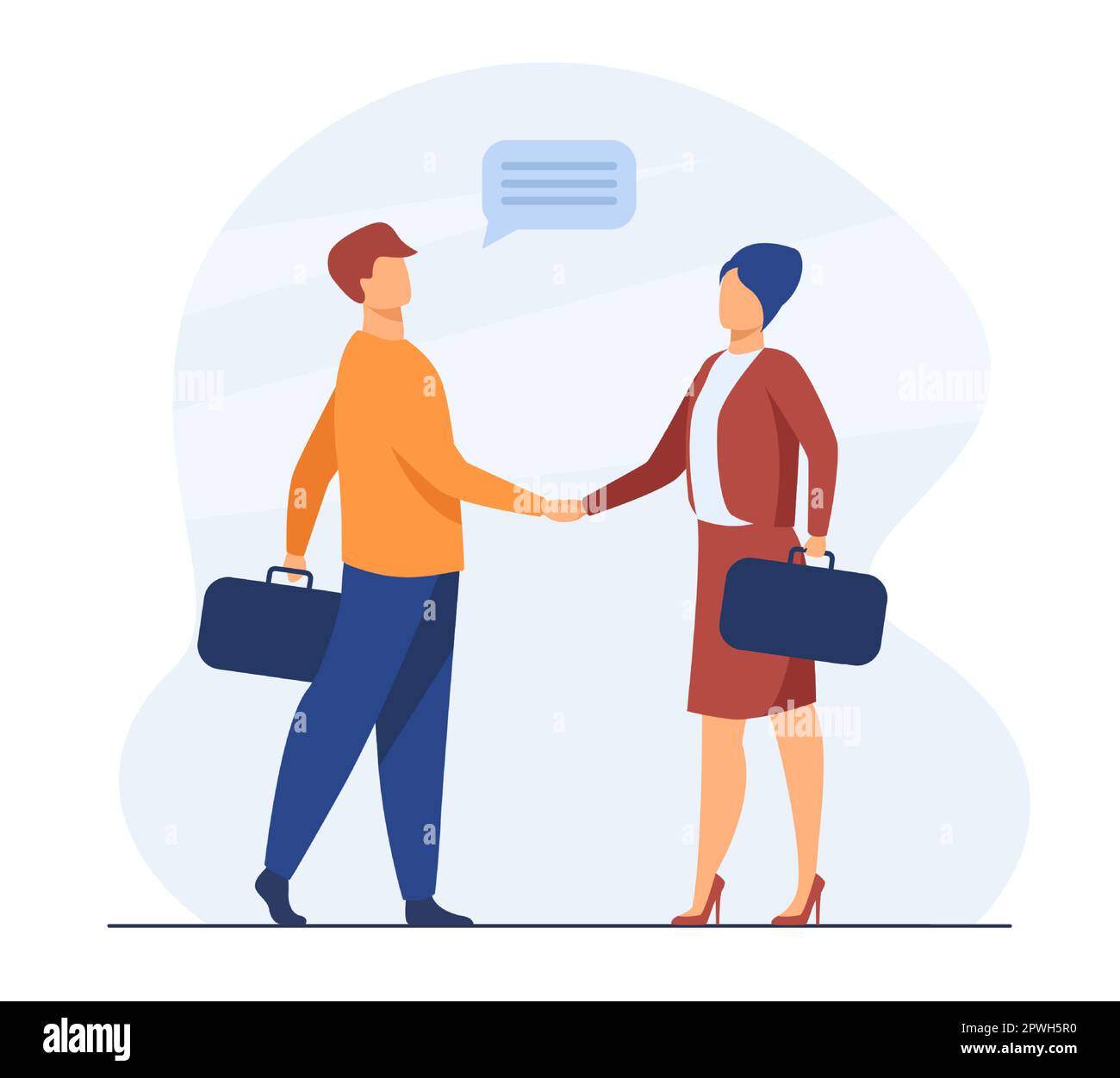 Business cartoon businesswoman saying manager hi-res stock photography ...