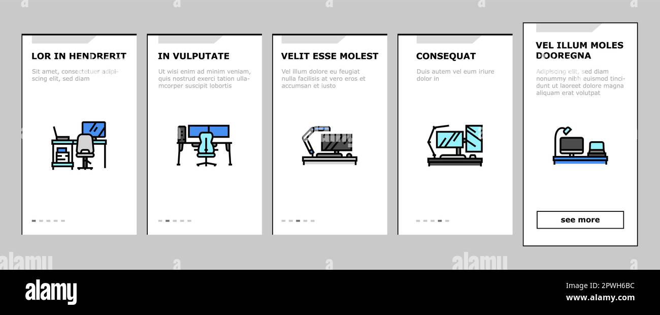 office gadget computer business onboarding mobile vector. laptop design ...