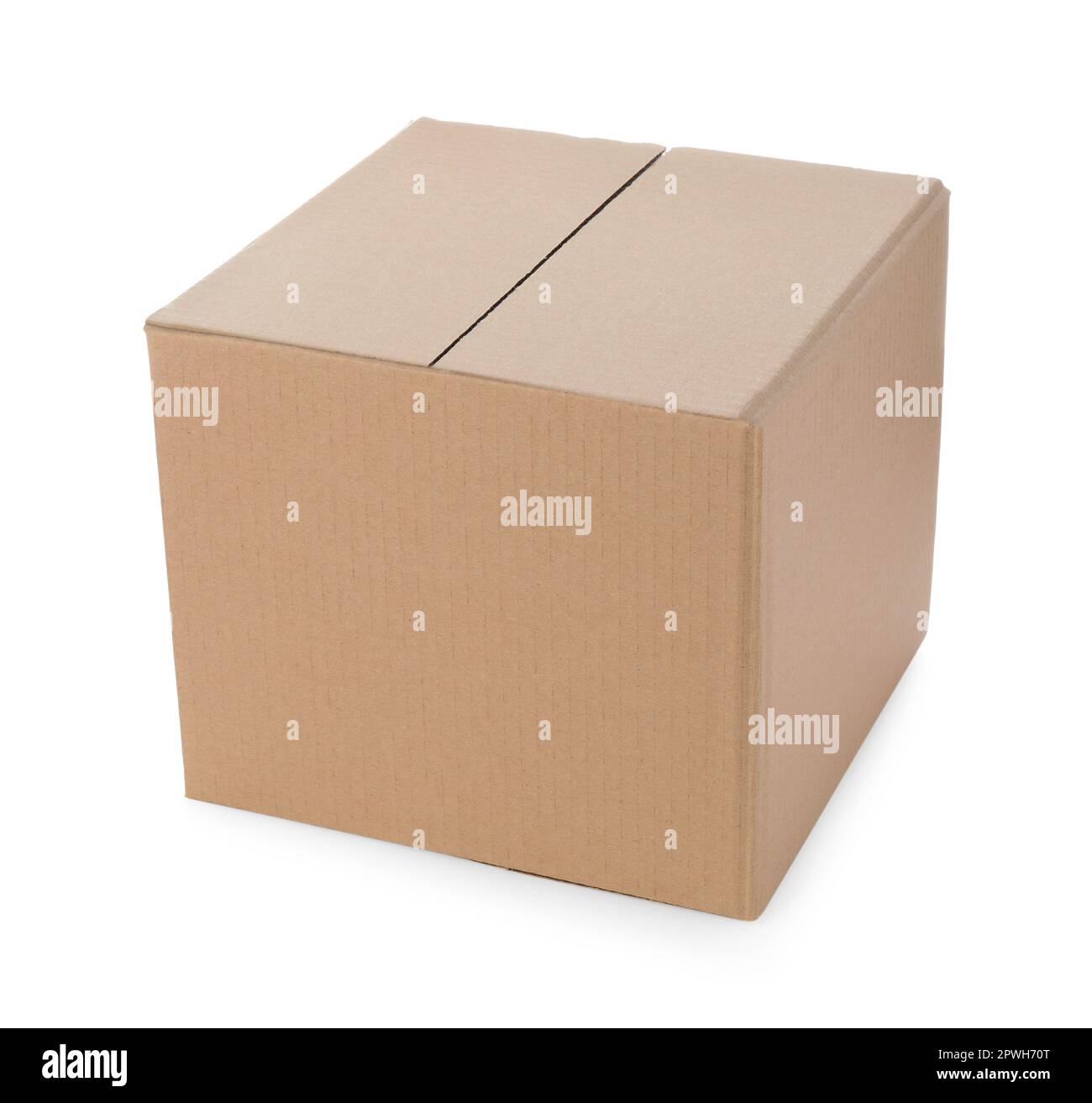 One closed cardboard box on white background Stock Photo - Alamy
