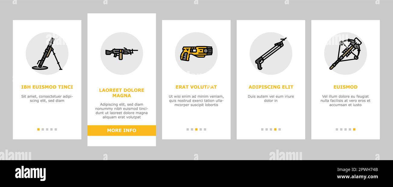 weapon gun game knife war onboarding mobile vector. military rifle ...