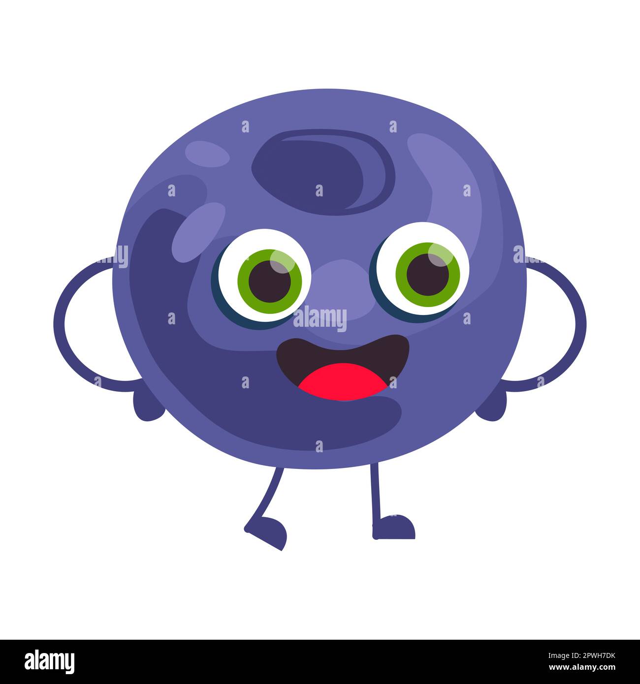 Cute blueberry berry cartoon character vector illustration. Comic ...