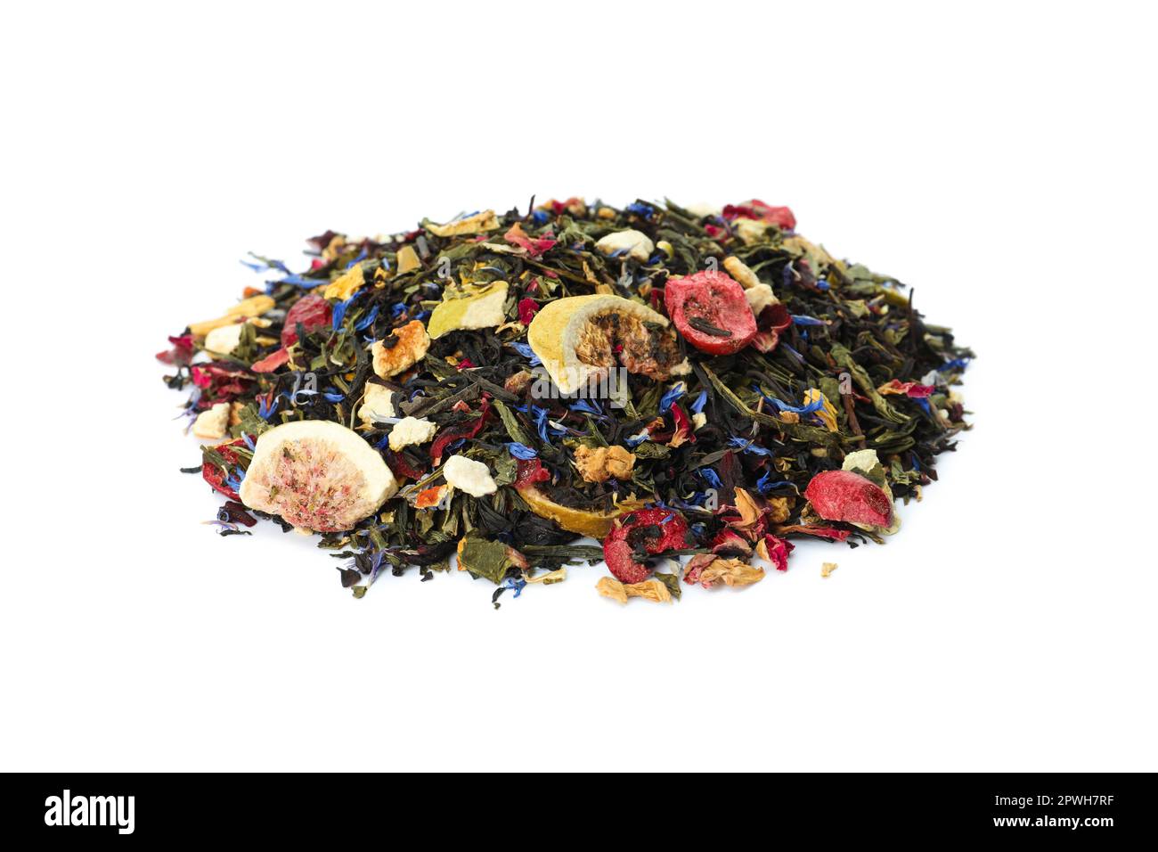 Pile of aromatic herbal tea isolated on white Stock Photo - Alamy
