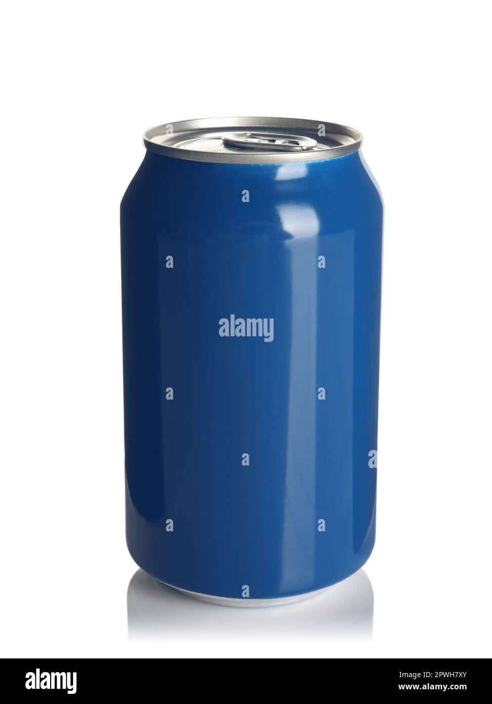 Blue aluminum can isolated on white. Mockup for design Stock Photo - Alamy