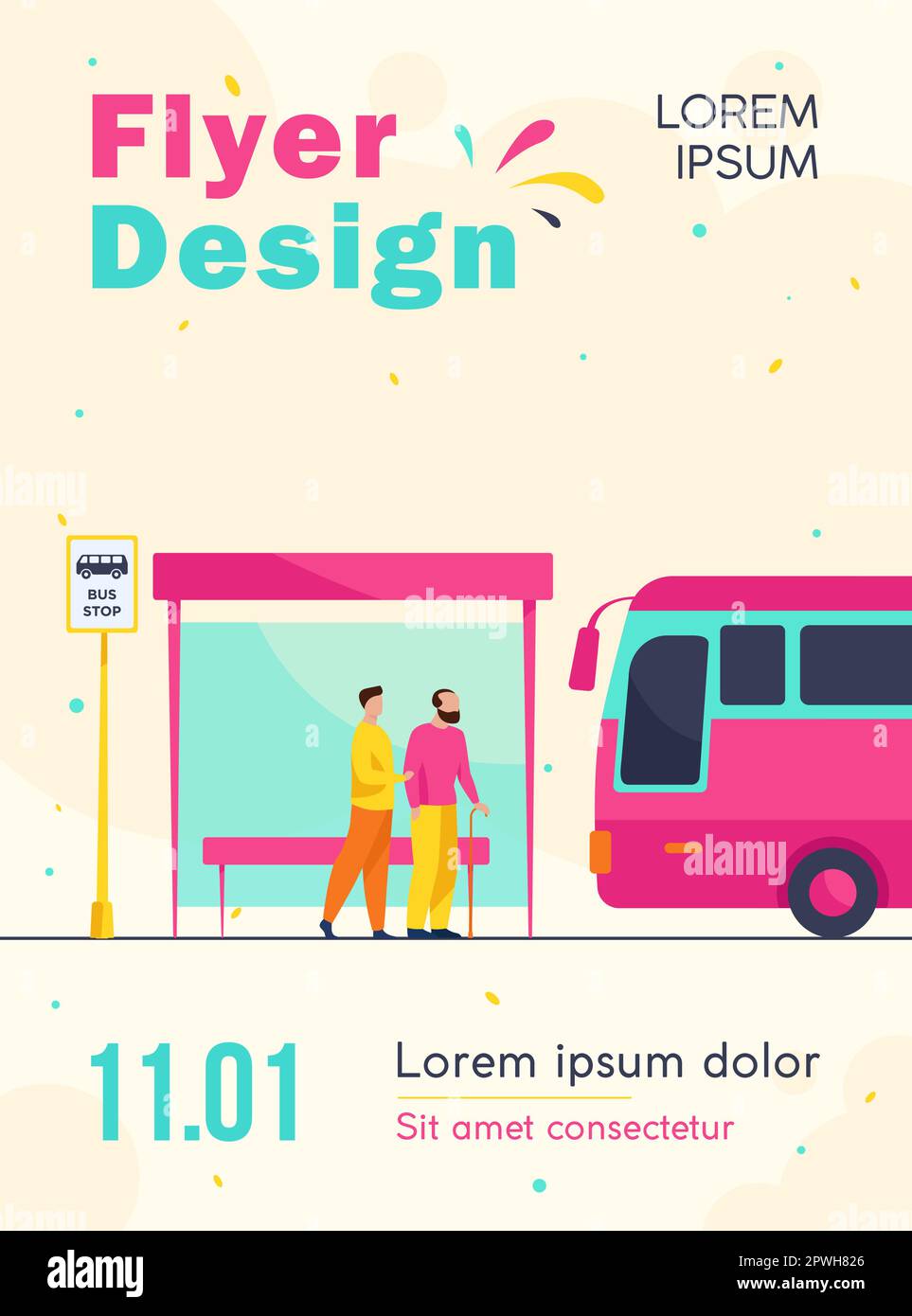 People waiting for bus at bus stop Stock Vector Image & Art - Alamy