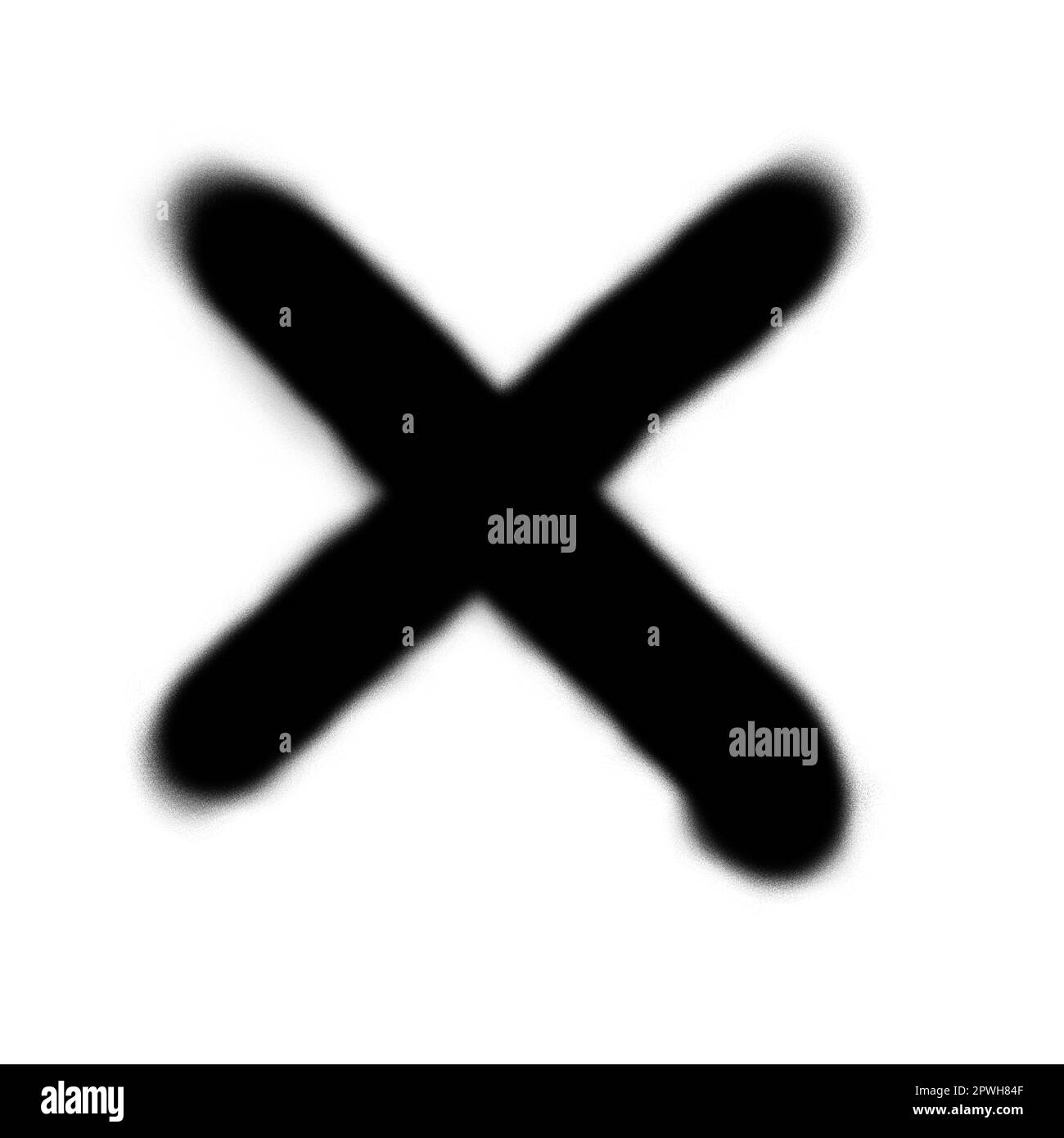 Crossed lines drawn by black spray paint on white background Stock ...