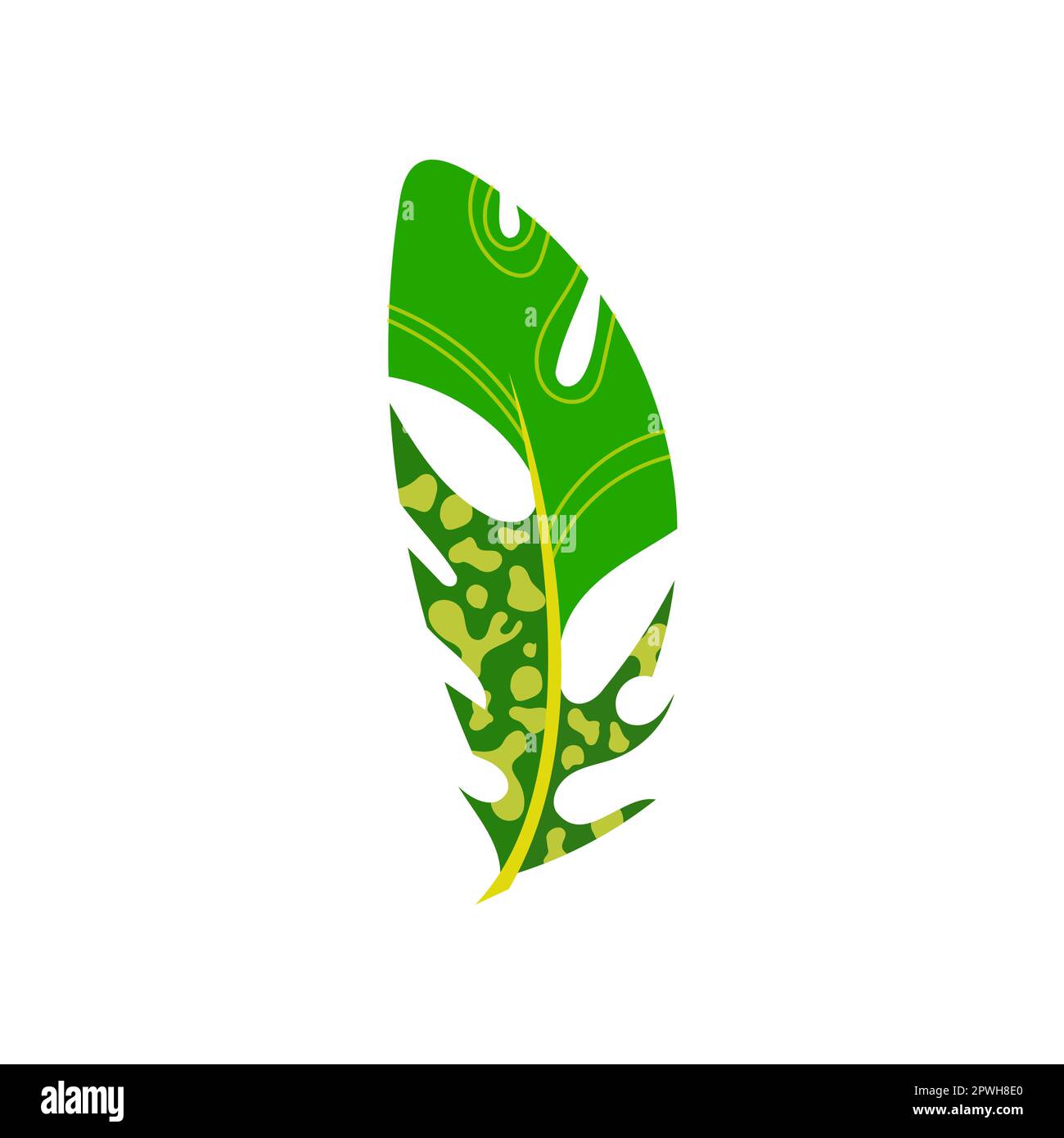 Colorful green bird feather cartoon illustration Stock Vector Image ...