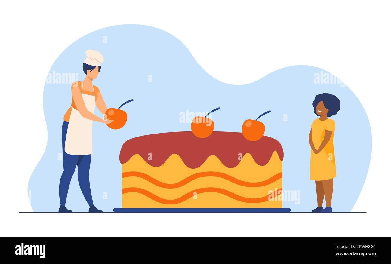 Mother baking daughter Stock Vector Images - Alamy