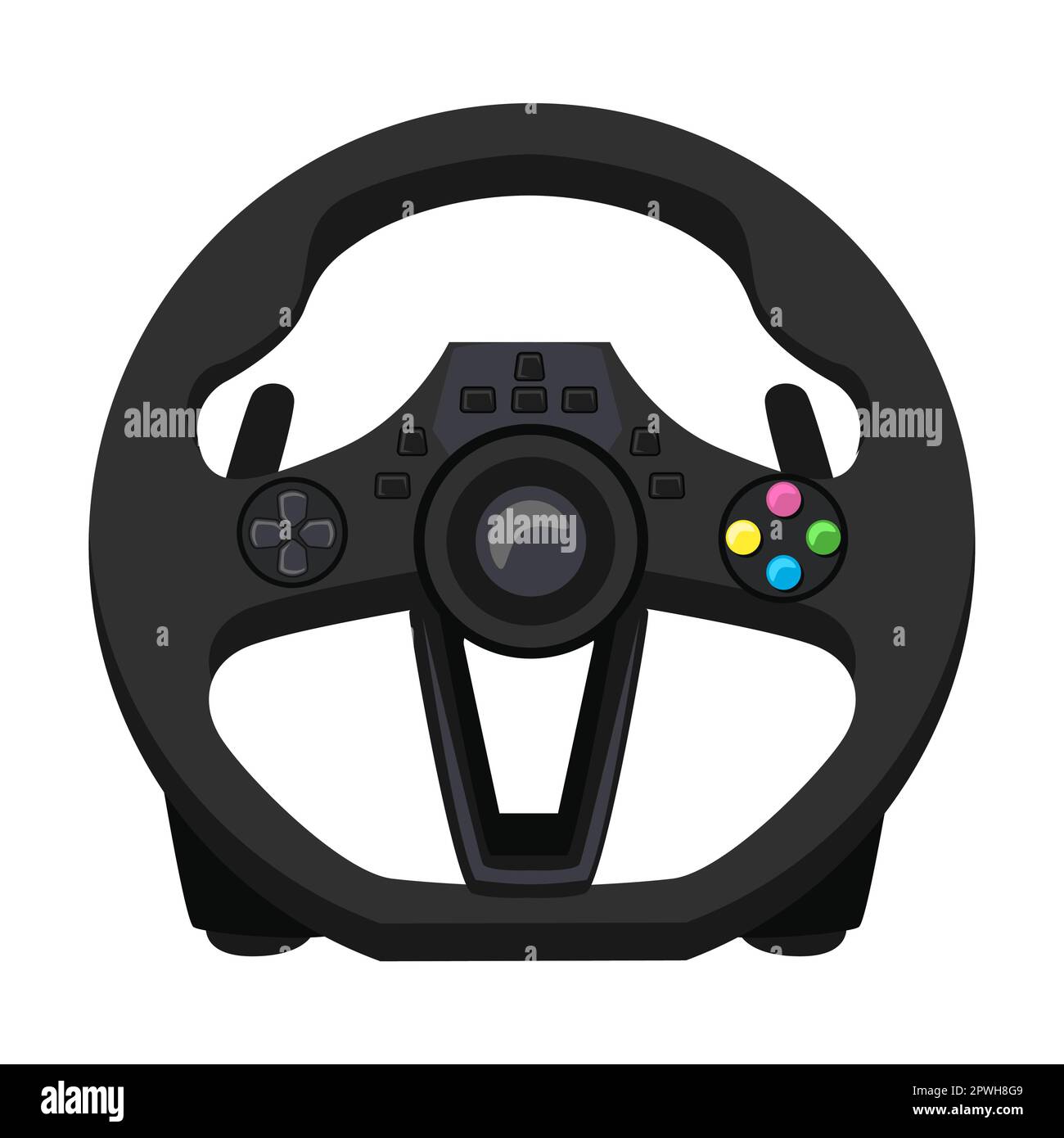 Racing wheel for video game vector illustration. Design for game pad ...