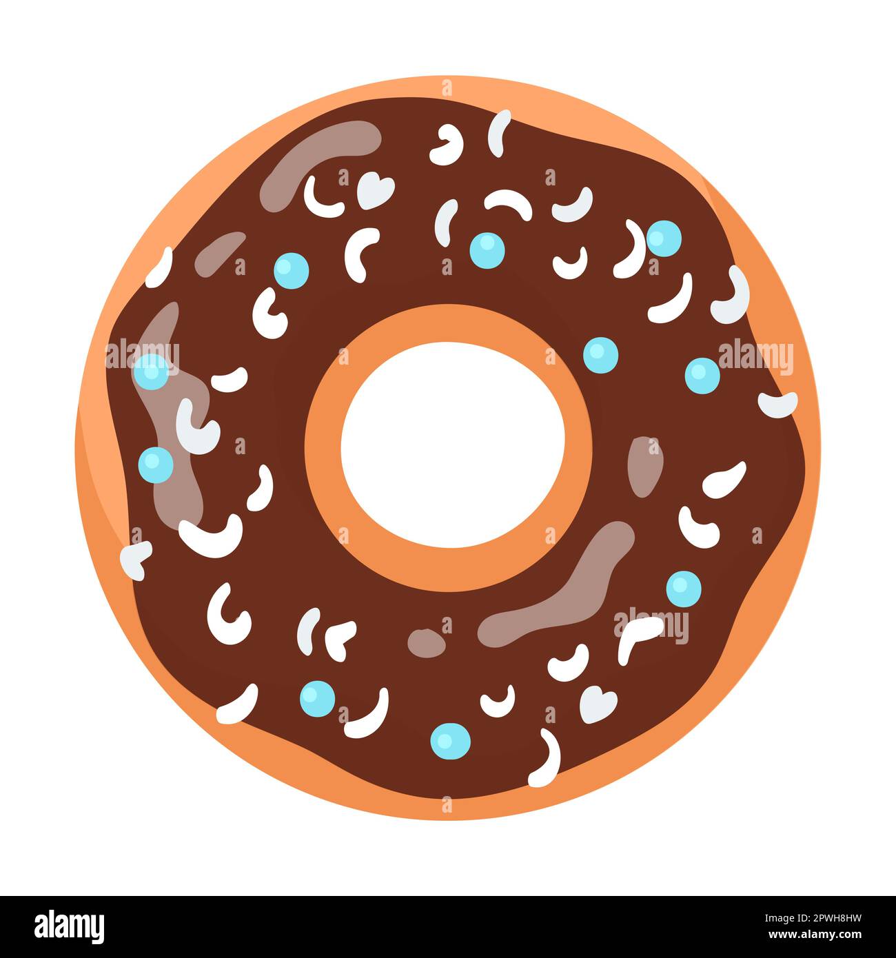 Glazed doughnut flat vector illustration. Trendy donuts pattern, sweet ...