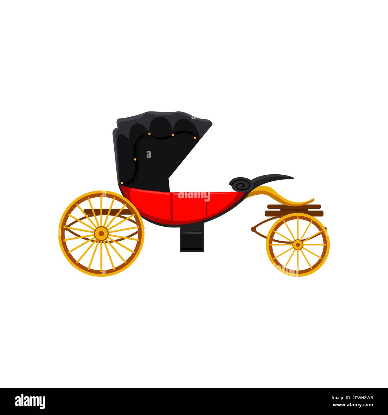 Red and black retro cart for royals vector illustration Stock Vector ...