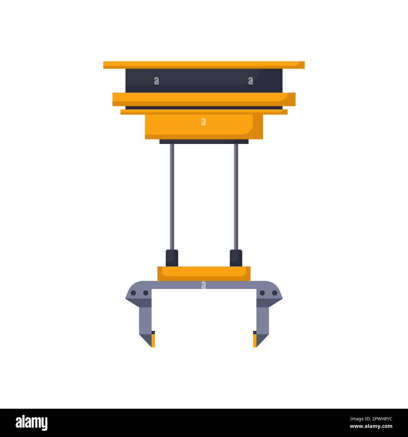 Robot arm or hand for transportation line on white background Stock ...