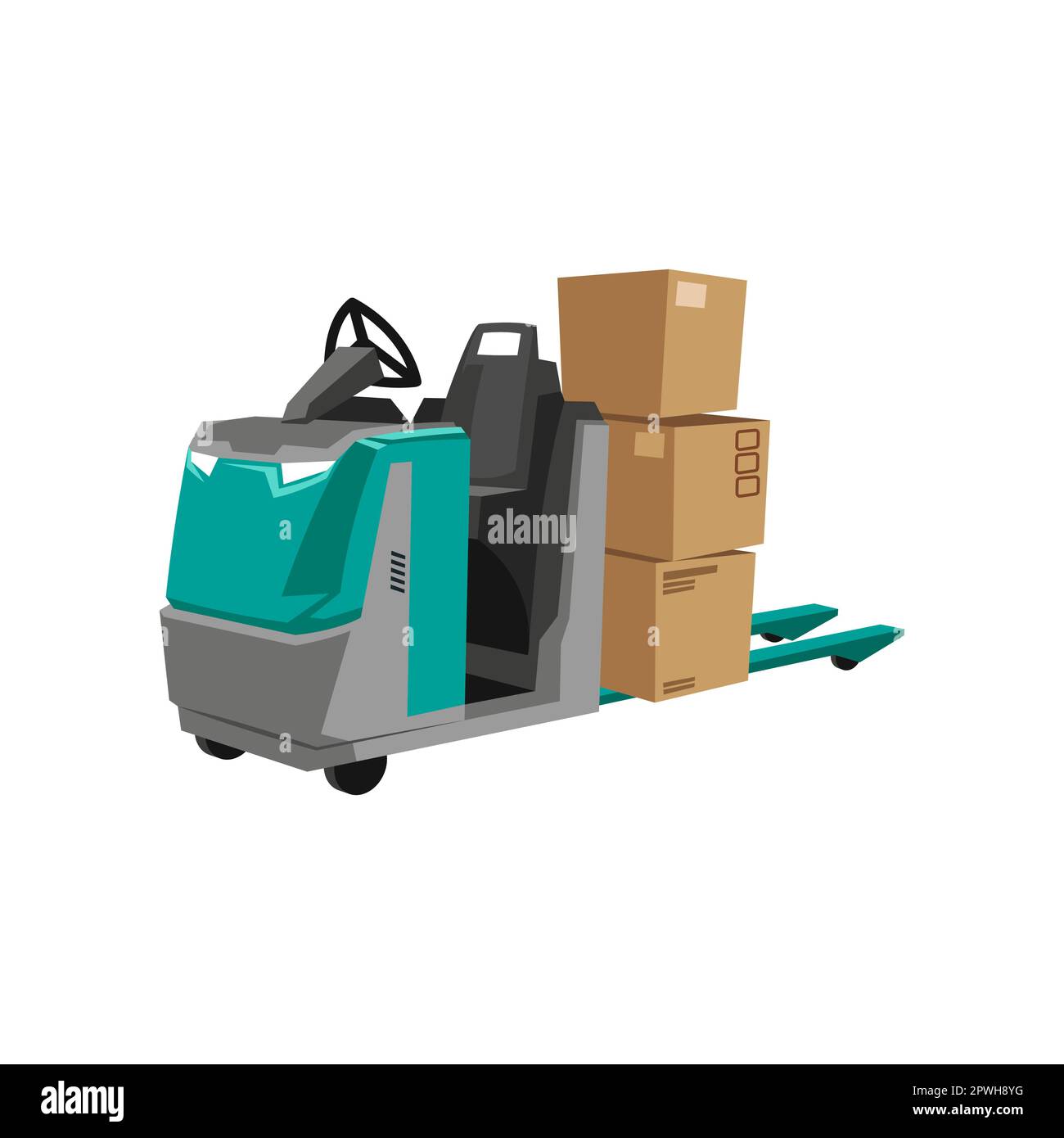Modern pallet truck with boxes cartoon illustration Stock Vector Image ...