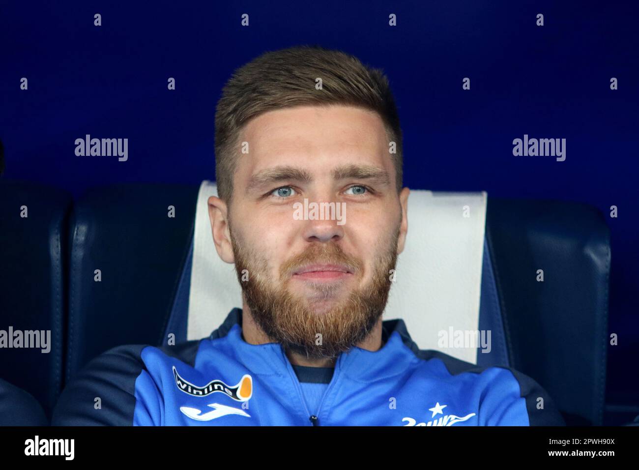 Saint Petersburg, Russia, 22 April 2023: Football. Russian Premier League 2022/2023. Zenit FC ...