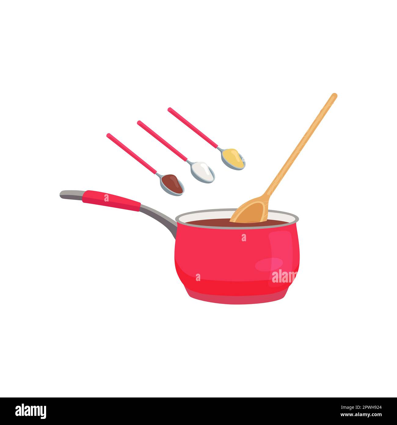 Cake preparation seventh step cartoon illustration Stock Vector Image ...