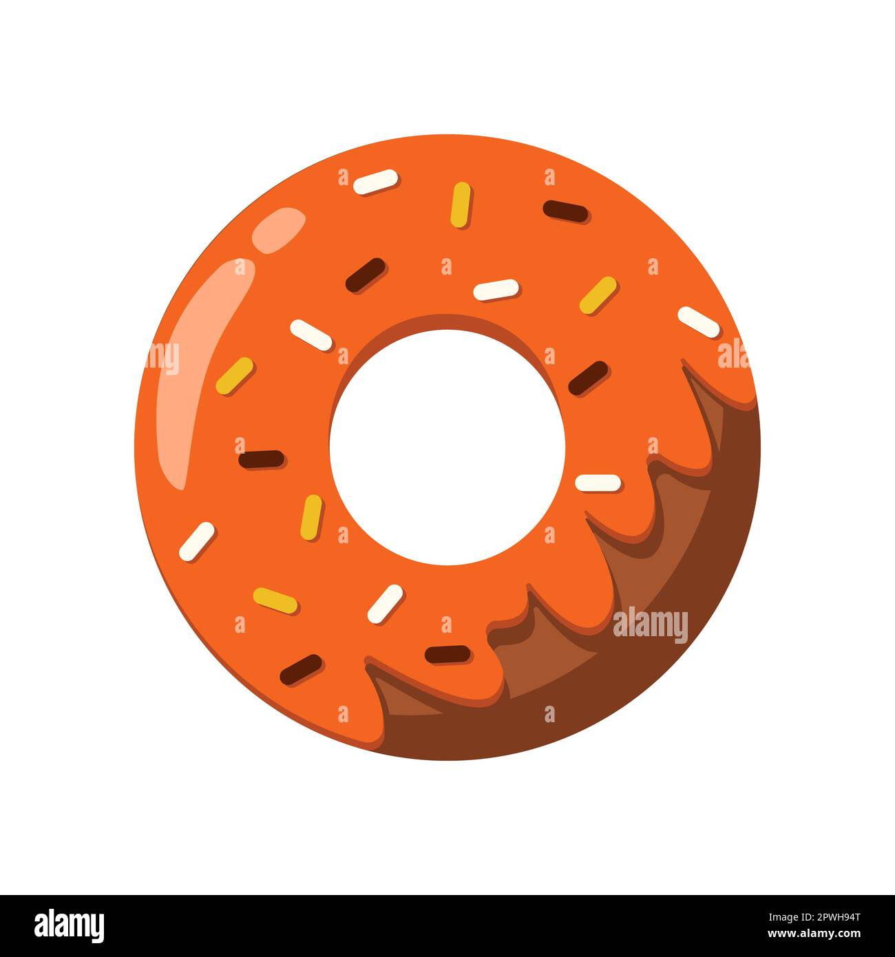 Sweet chocolate and pumpkin donut cartoon illustration Stock Vector ...