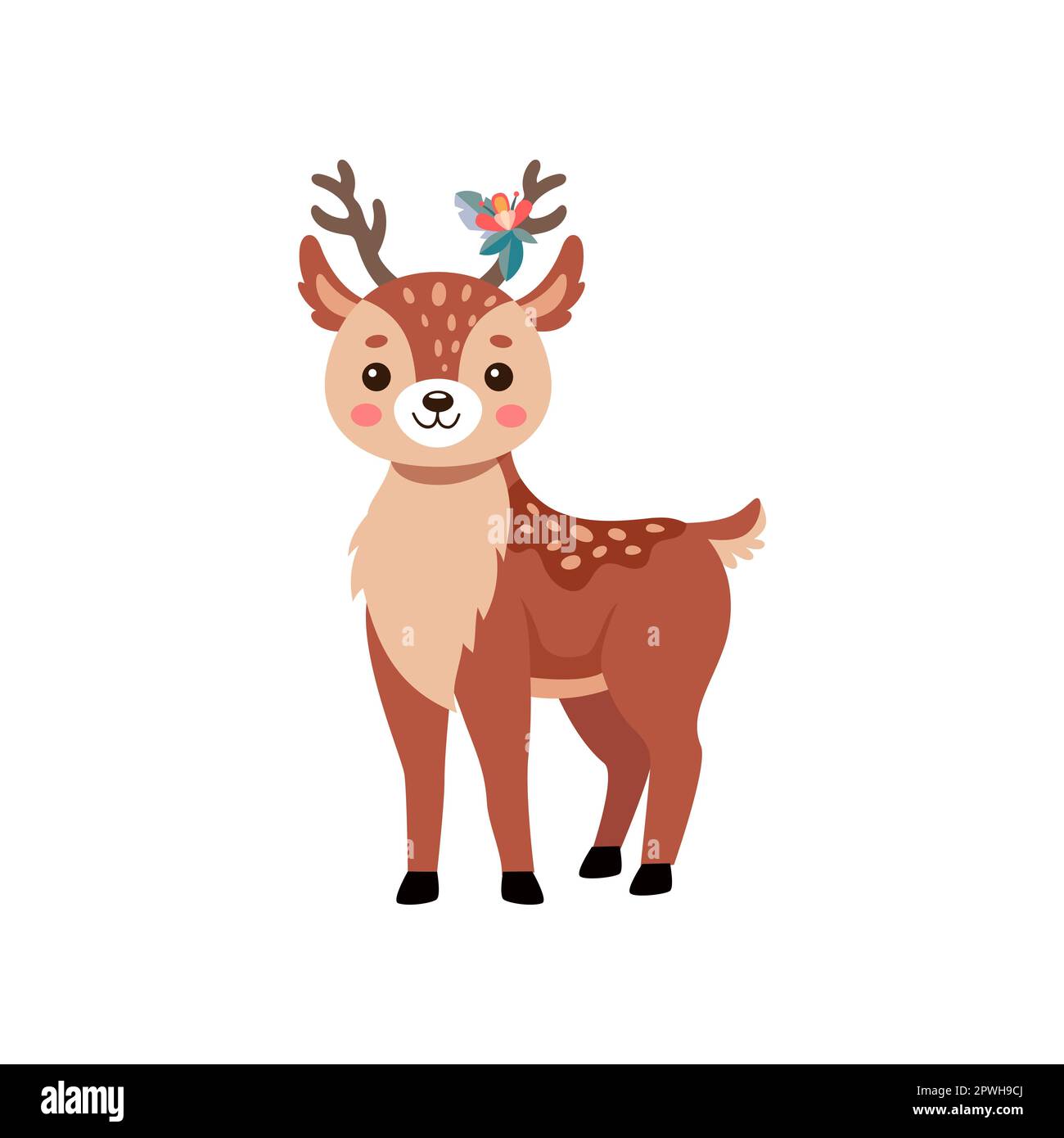 Comic deer standing vector illustration Stock Vector Image & Art - Alamy