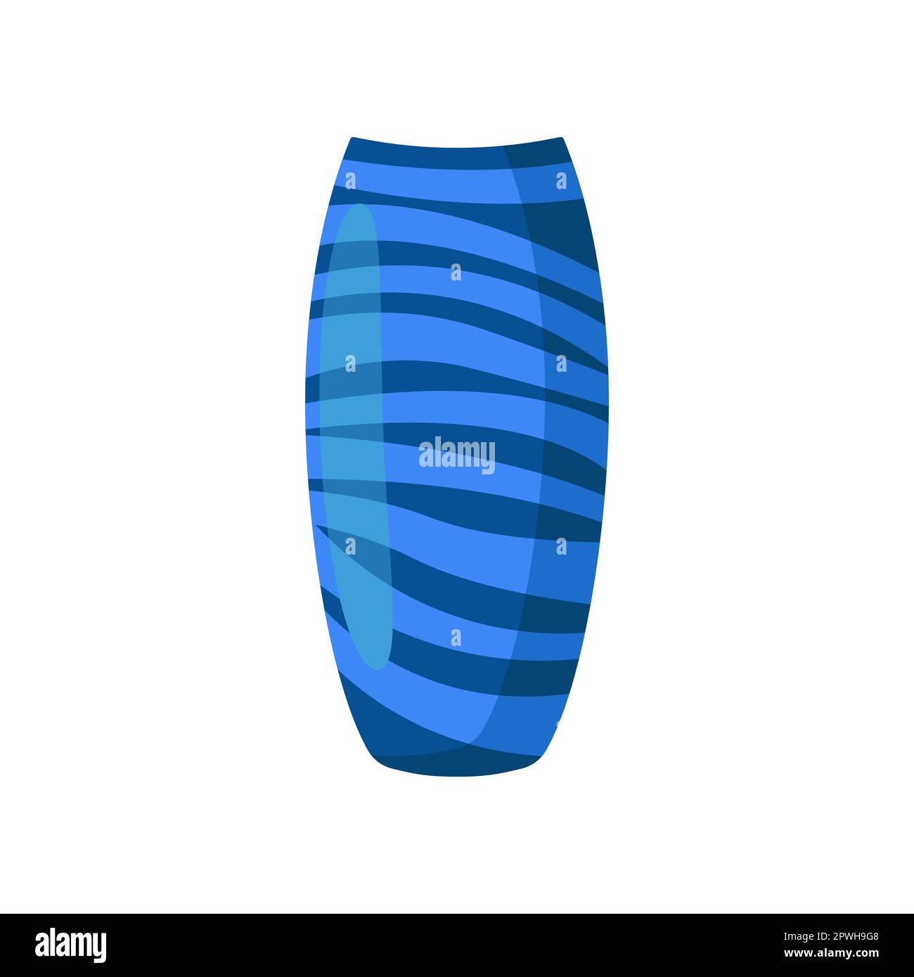 Blue vase with stripes cartoon illustration Stock Vector Image & Art ...
