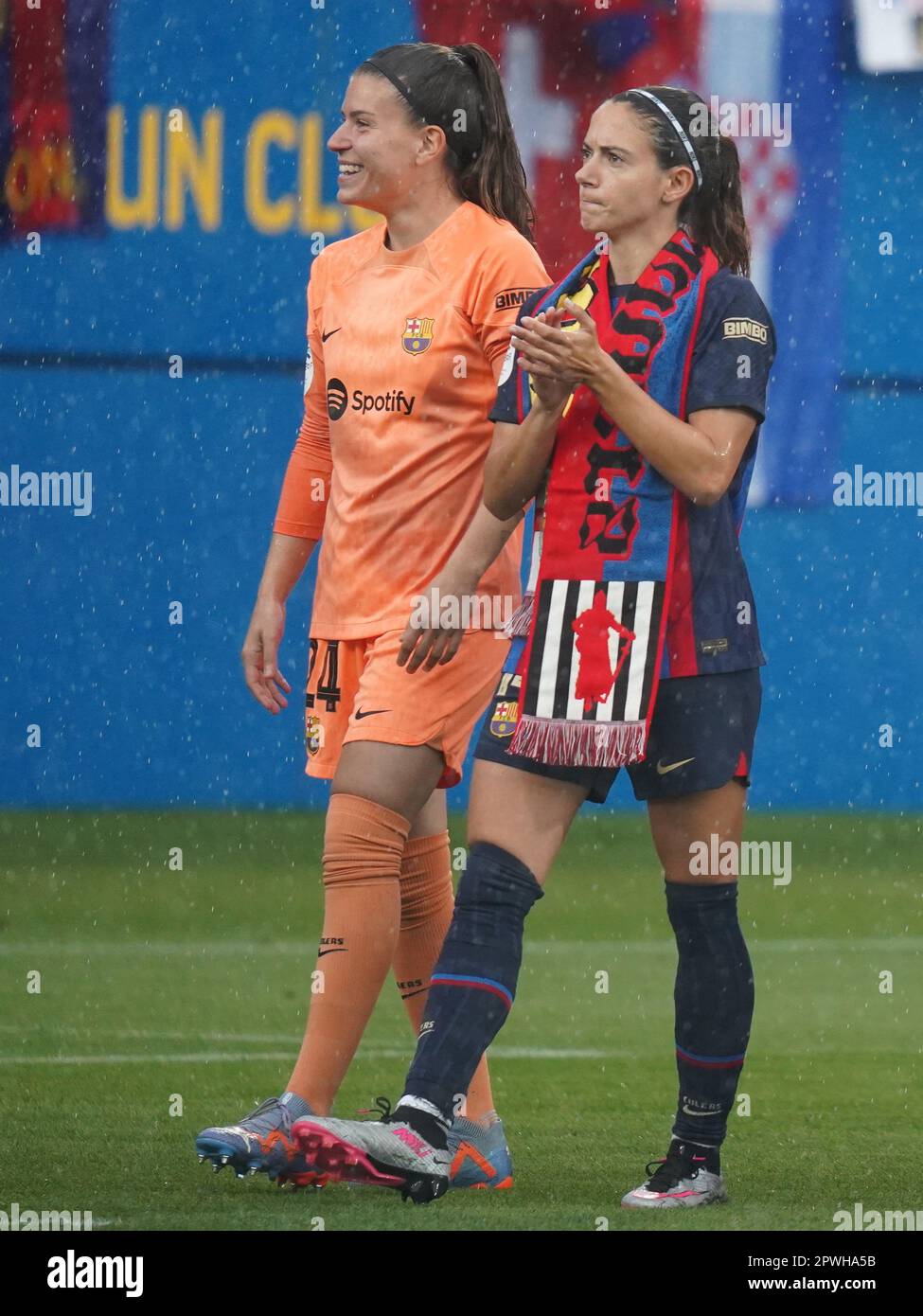 Aitana Bonmati and Gemma Font of FC Barcelona celebrating the victory ...