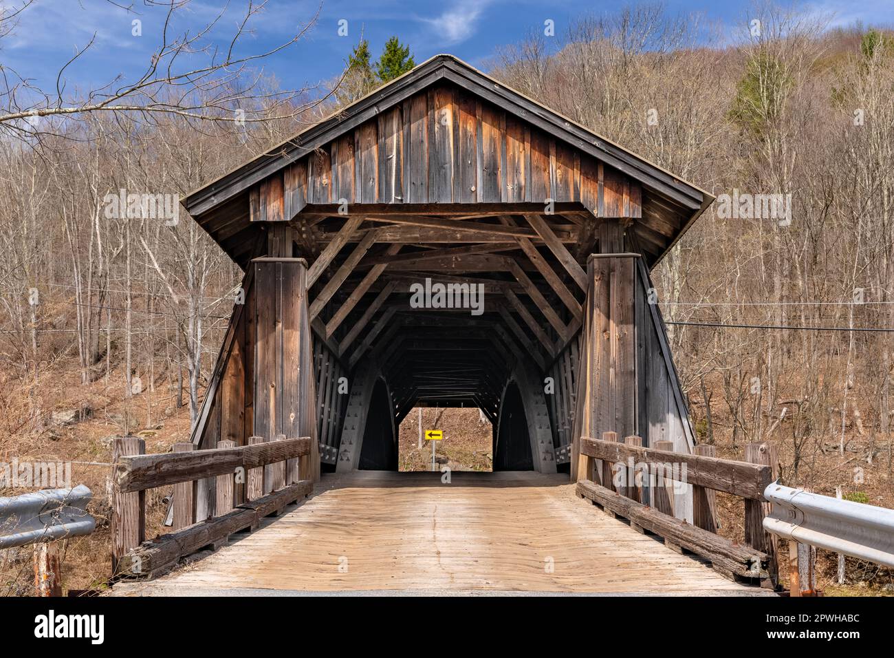 Historic Livingston Manor Van Tran Flat wooden covered bridge in the ...