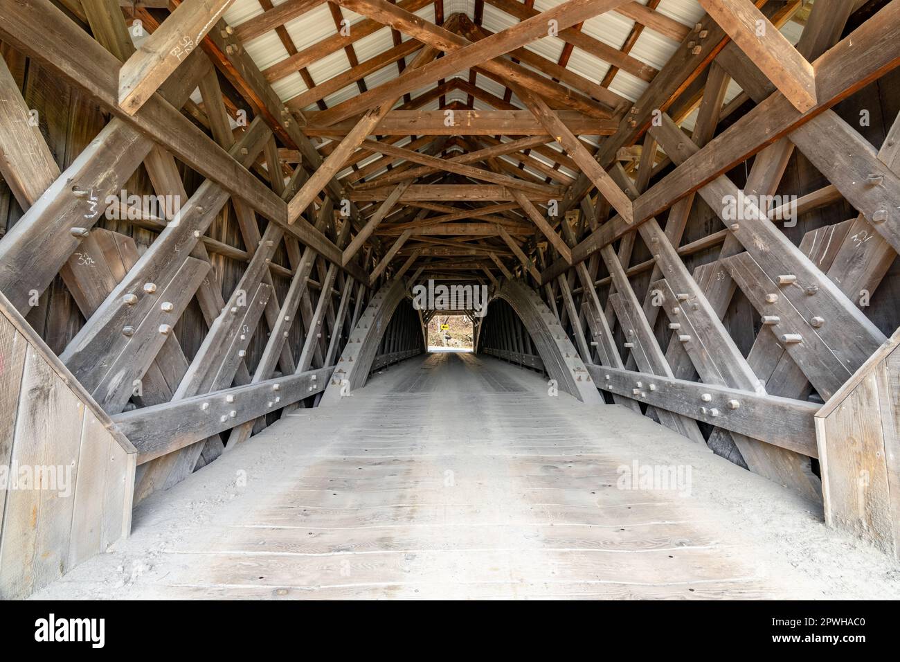 Historic Livingston Manor Van Tran Flat wooden covered bridge in the ...