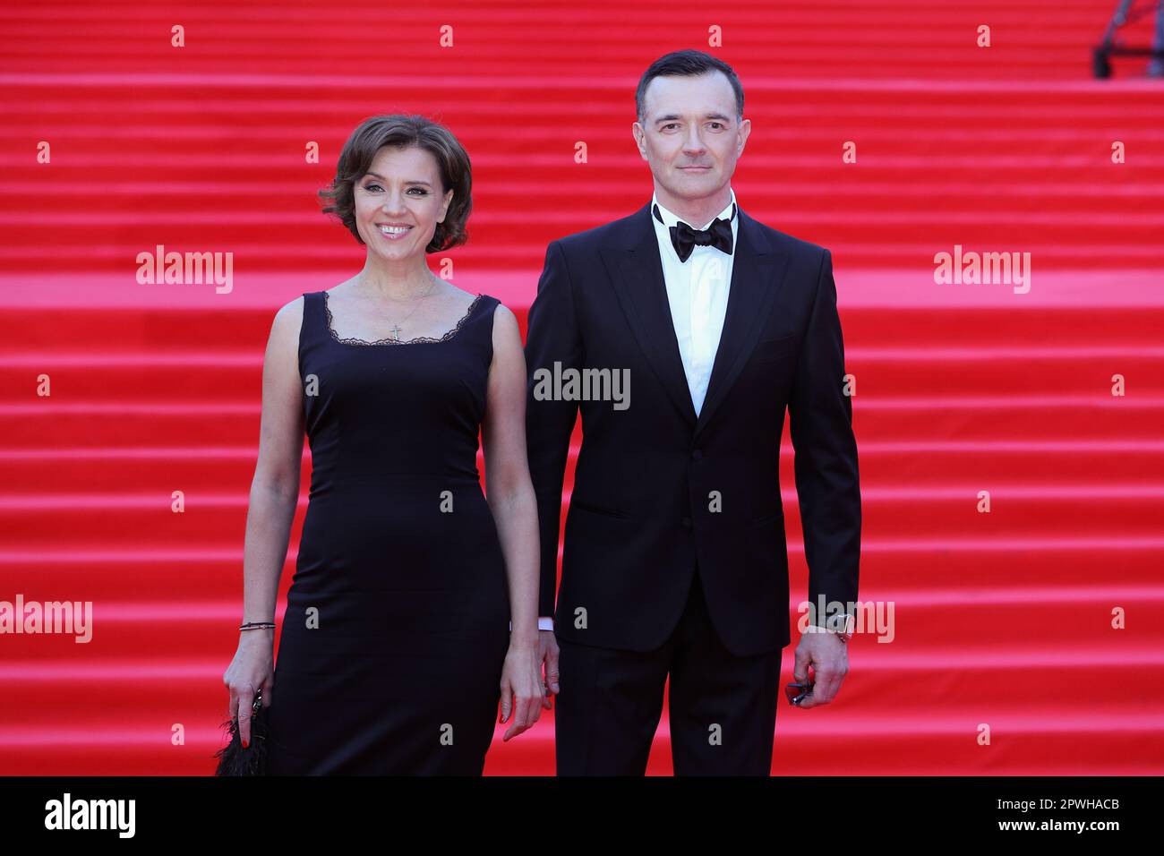 21.04.2023. Russia. Moscow. Actor Egor Beroev and his wife, actress ...