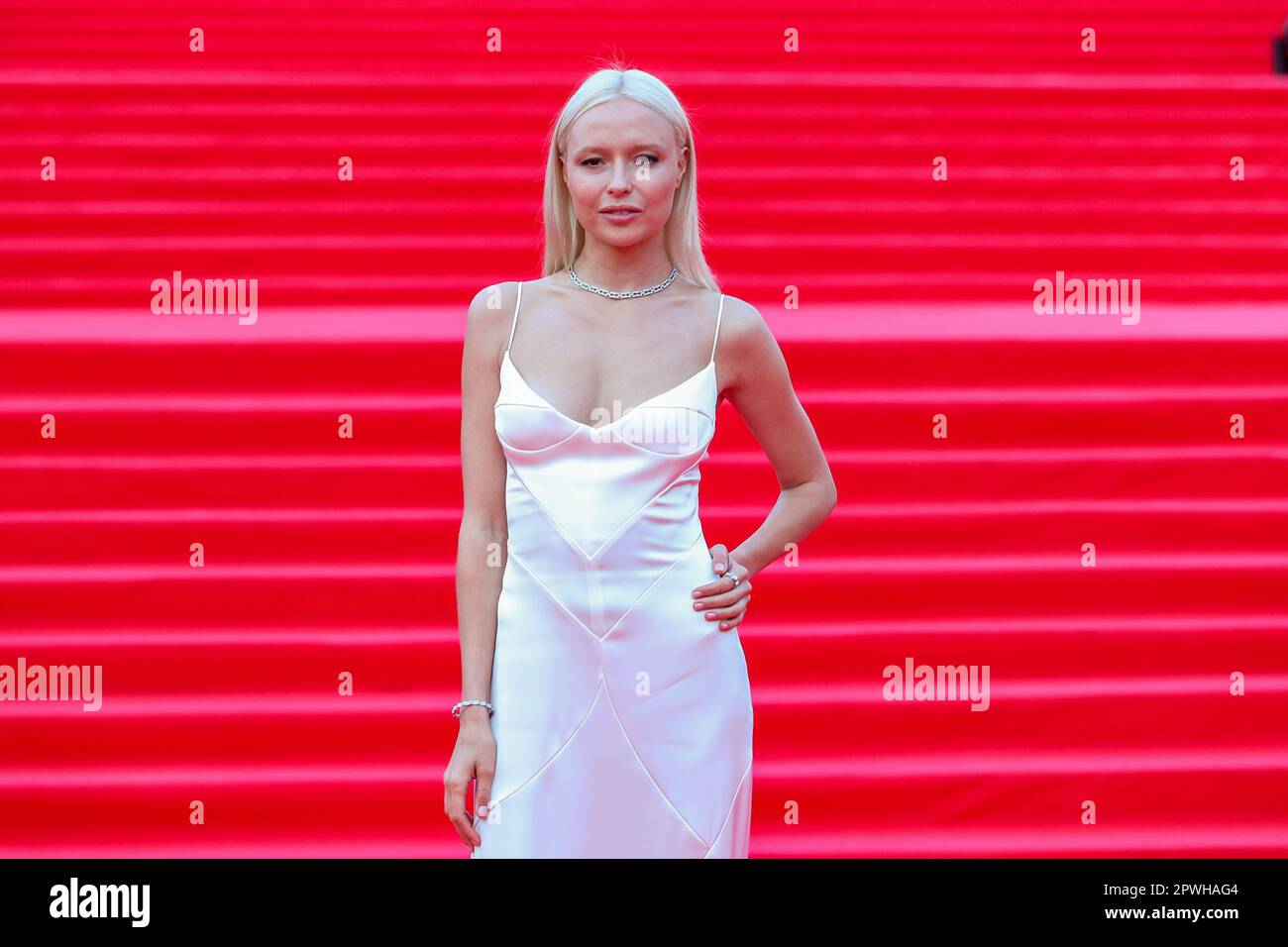 21.04.2023. Russia. Moscow. Actress Anna Alexandrova on the red carpet ...