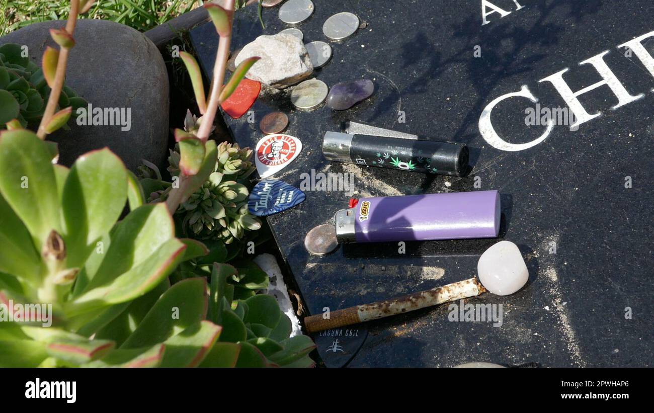 Los Angeles, California, USA 29th April 2023 Singer/Musician Chris Cornell Grave in Garden of ...