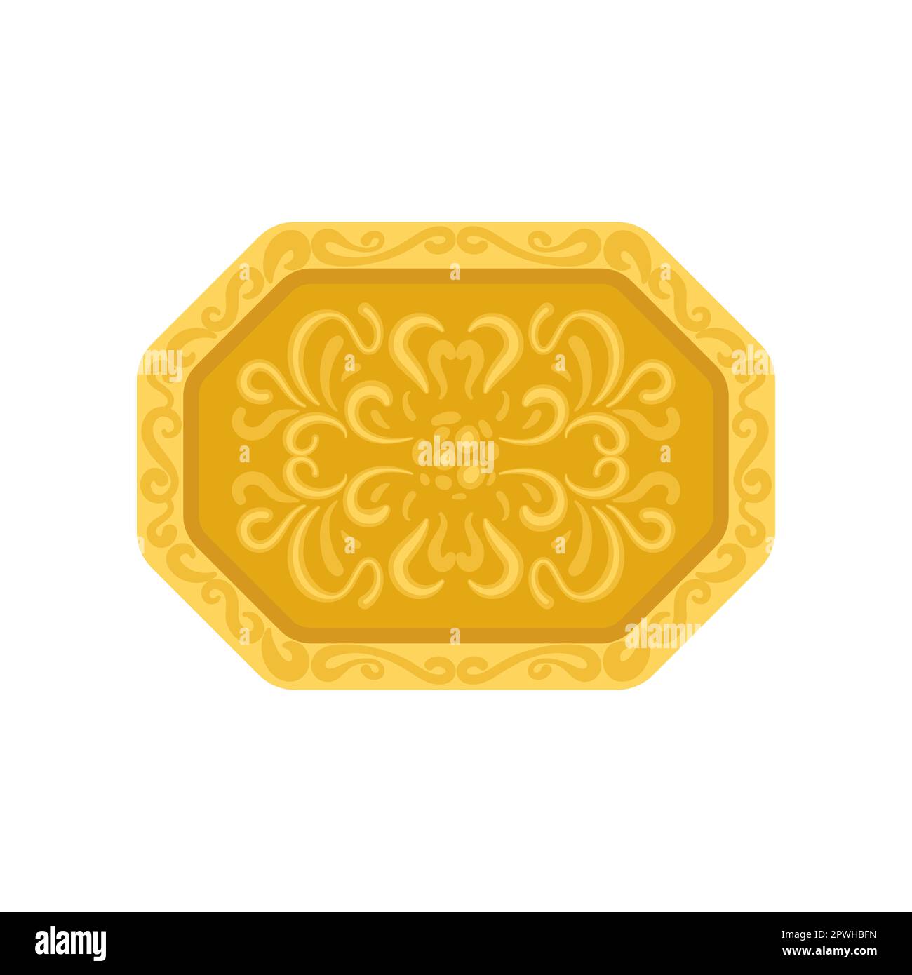 Vintage gold tray for dishes vector illustration Stock Vector Image ...