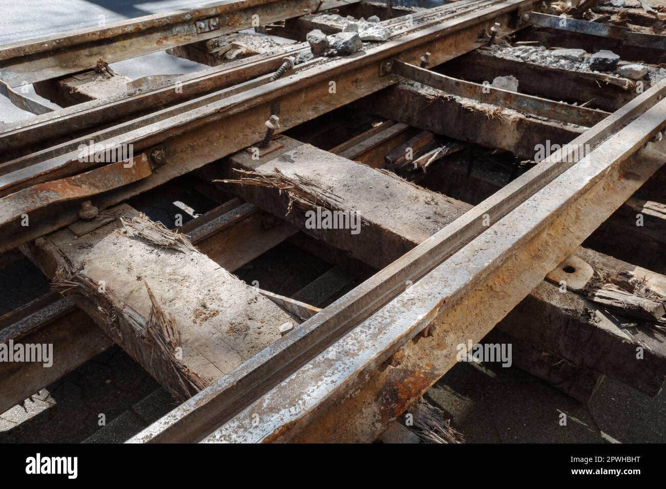Old railroad sleeper reclaimed wood hi-res stock photography and images ...