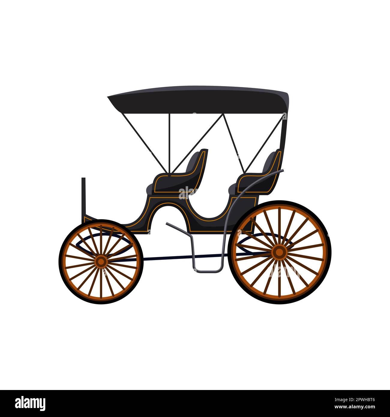 Black retro cart for royals without horses vector illustration Stock ...