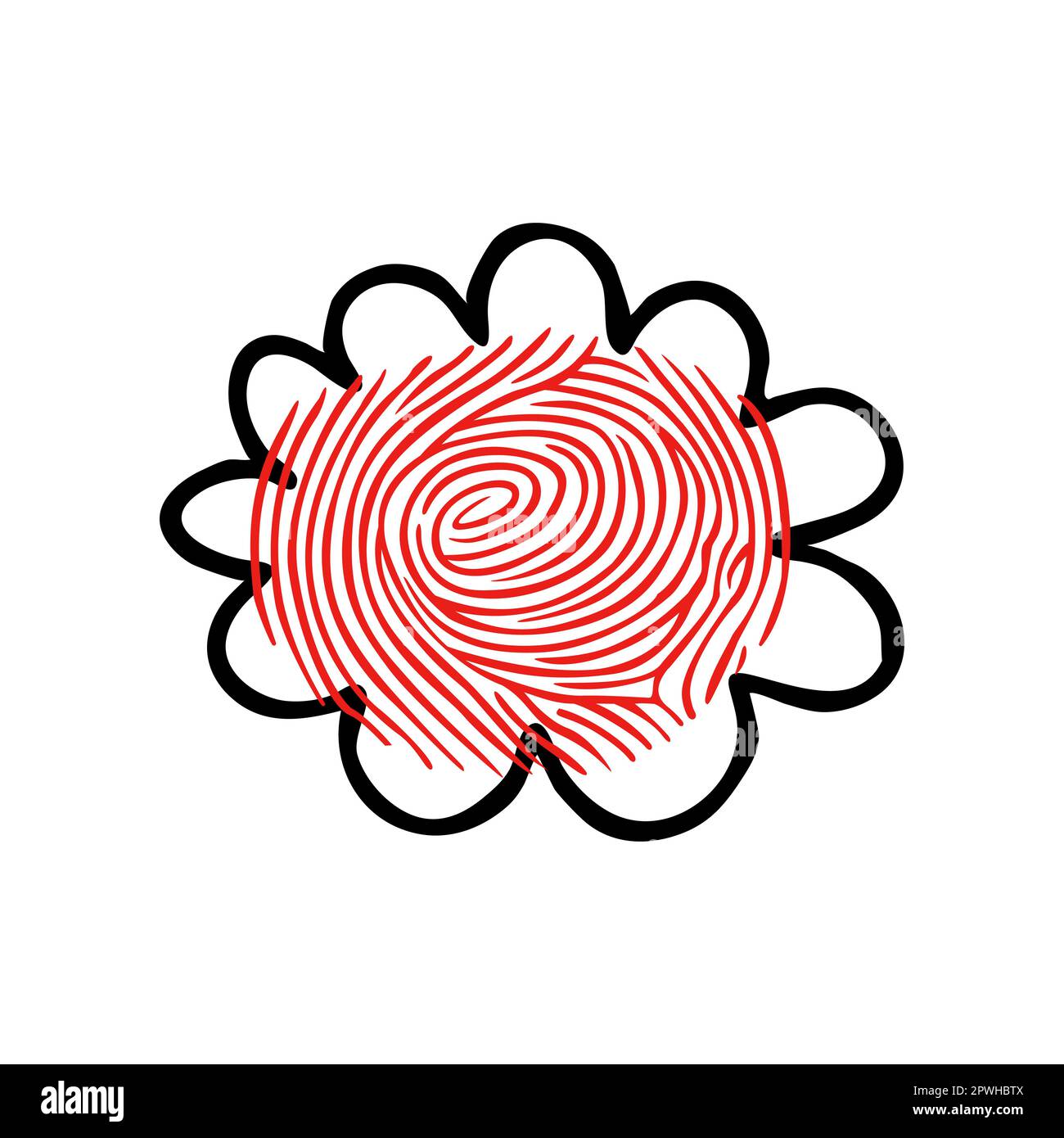 Colorful fingerprint flower cartoon illustration Stock Vector Image ...