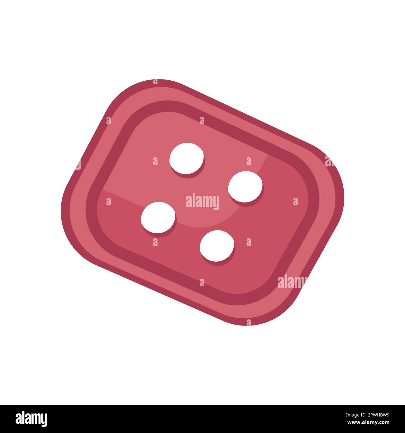 Red square button for handmade clothes cartoon illustration Stock ...