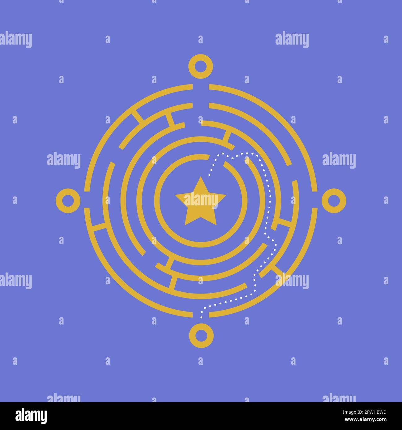 Yellow and blue round labyrinth cartoon illustration Stock Vector Image ...