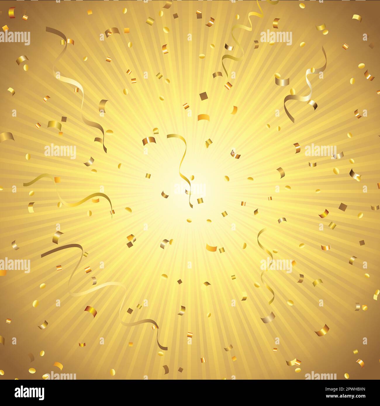 Gold background with confetti and streamers Stock Vector Image & Art ...