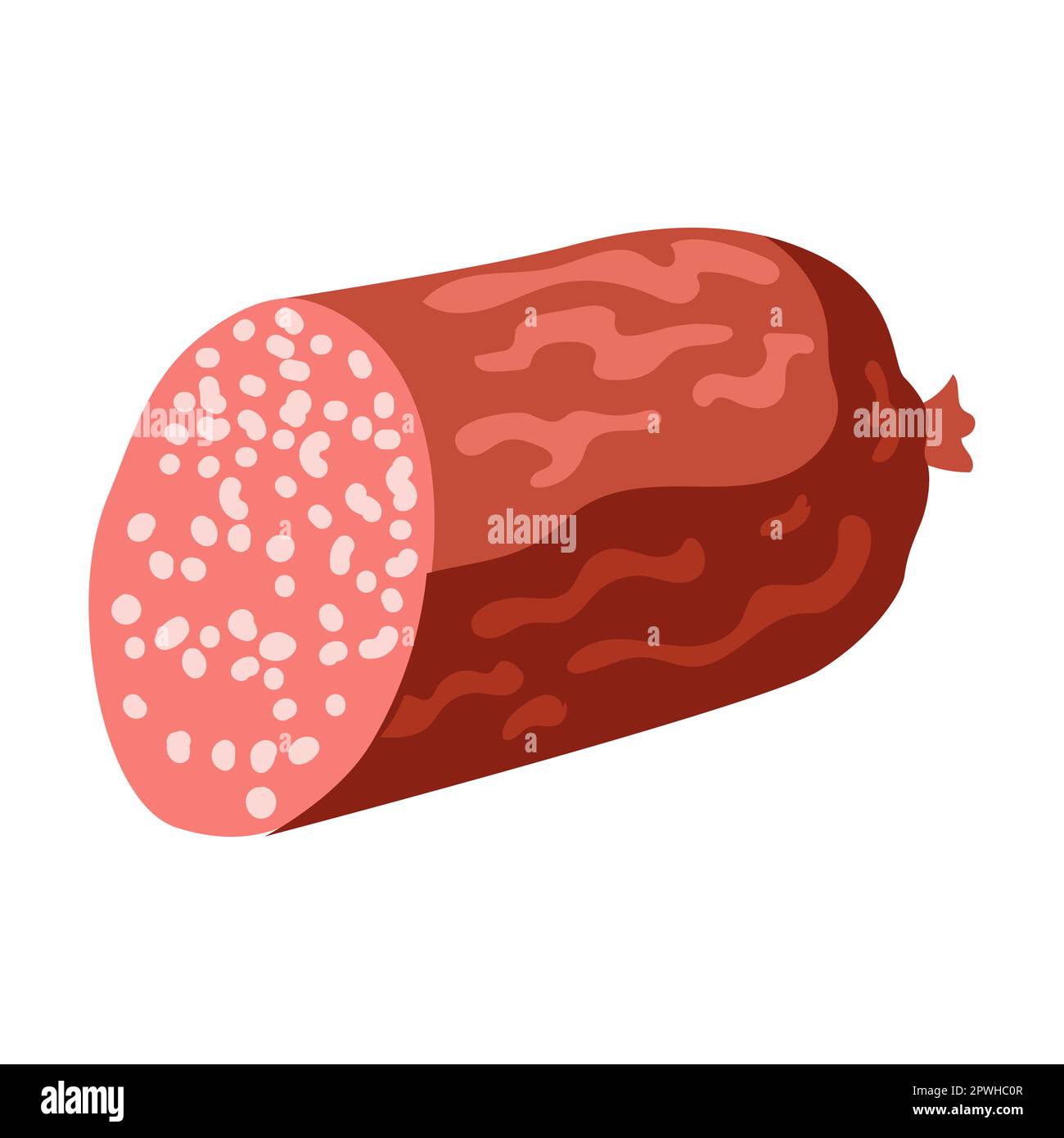 Smoked sausage, Meat product cartoon vector illustration. Drawing of ...