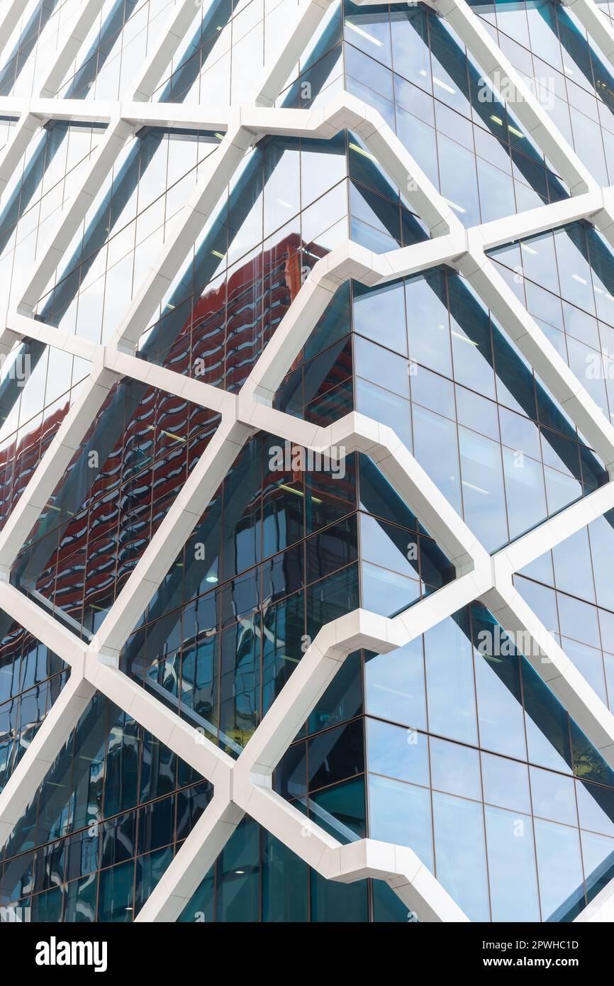 Sydney Australia - January 27 2011; Unusual structural white diagonal ...