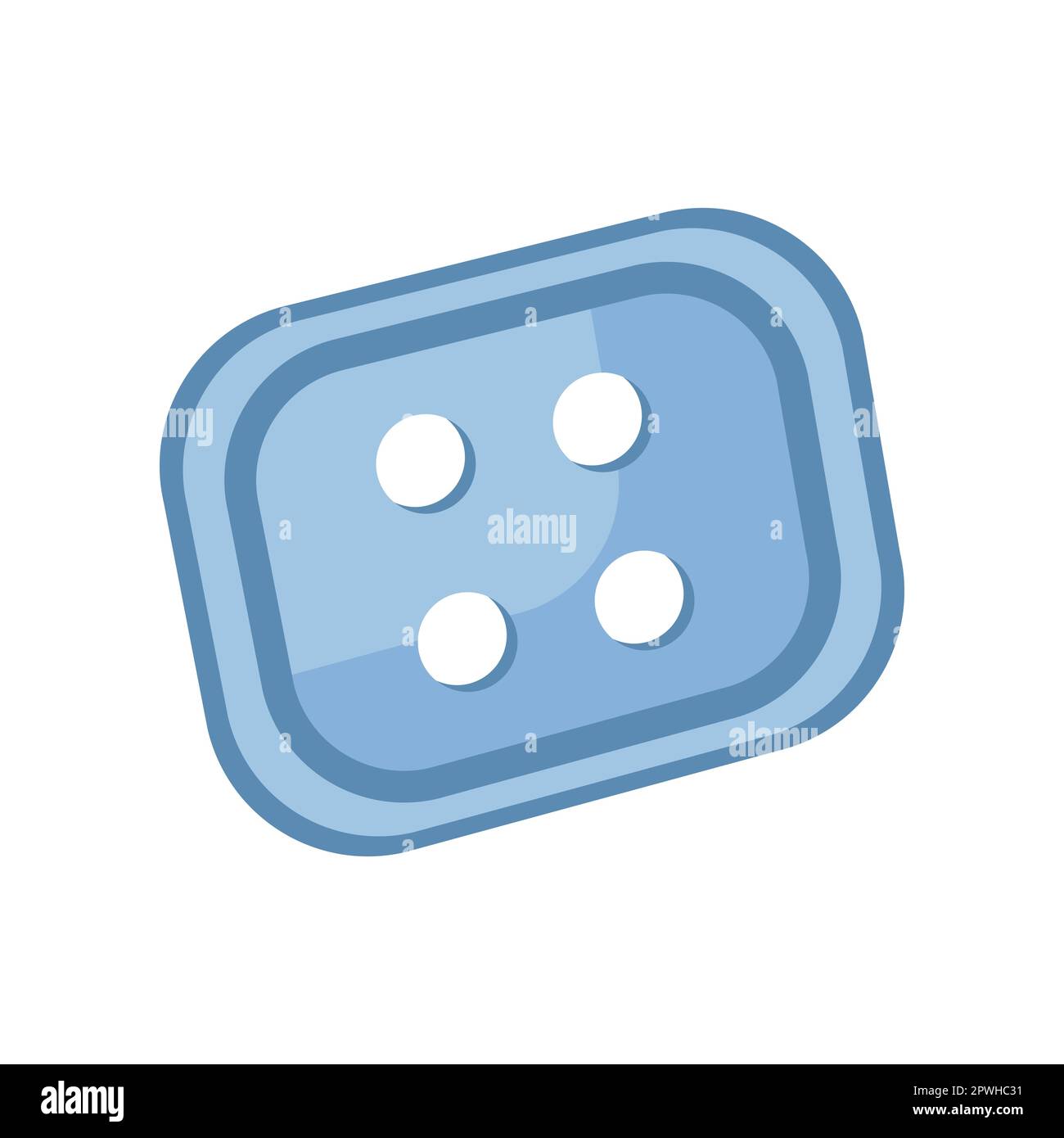 Blue square button for handmade clothes cartoon illustration Stock ...