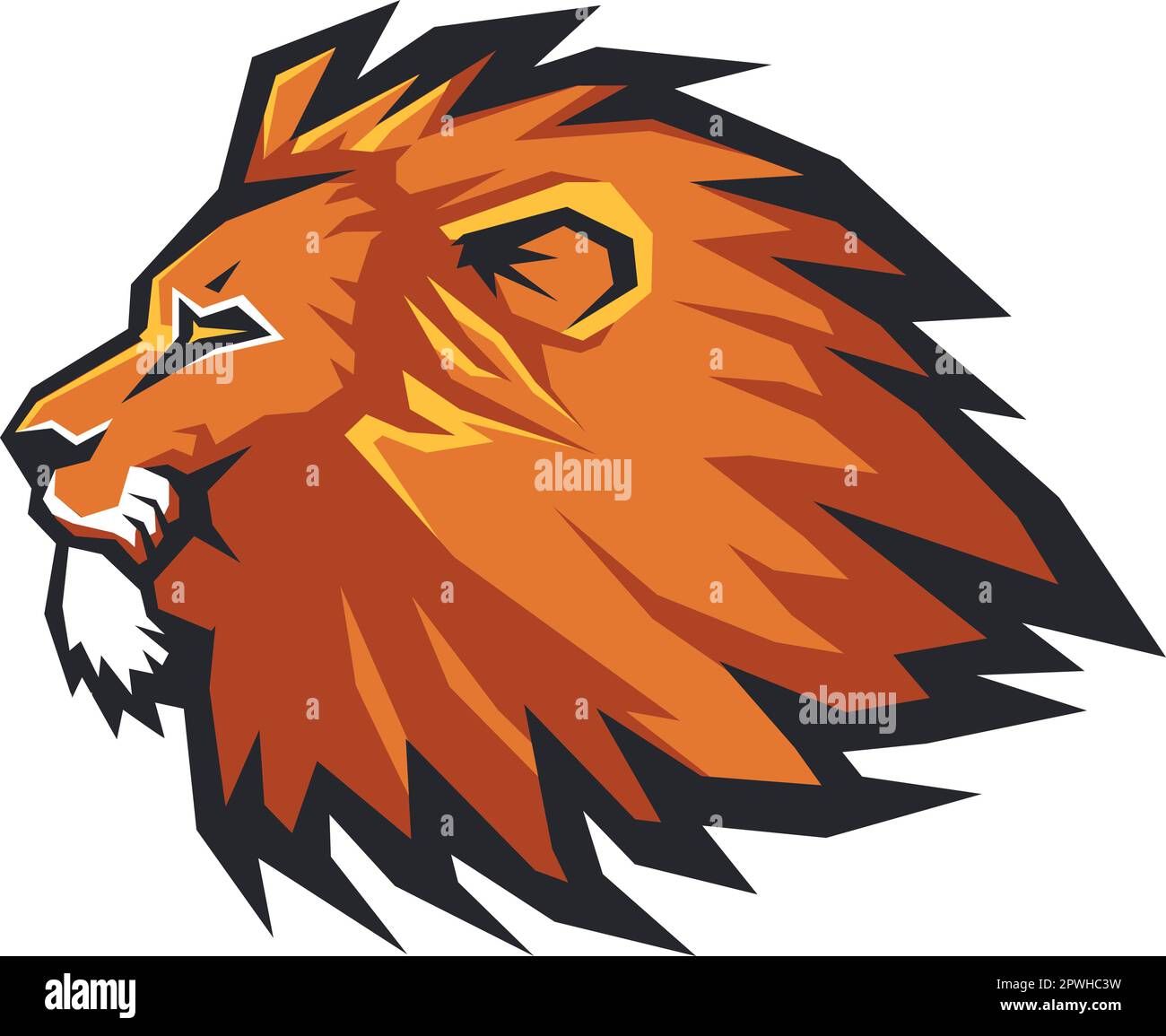 Lion Head Vector Illustration. Colour and BW Stock Vector Image & Art ...