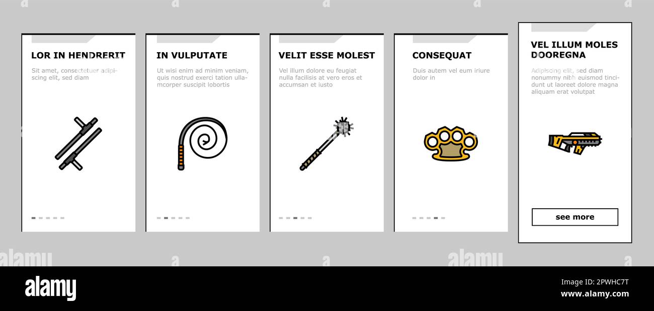 weapon gun game knife war onboarding mobile vector. military rifle ...