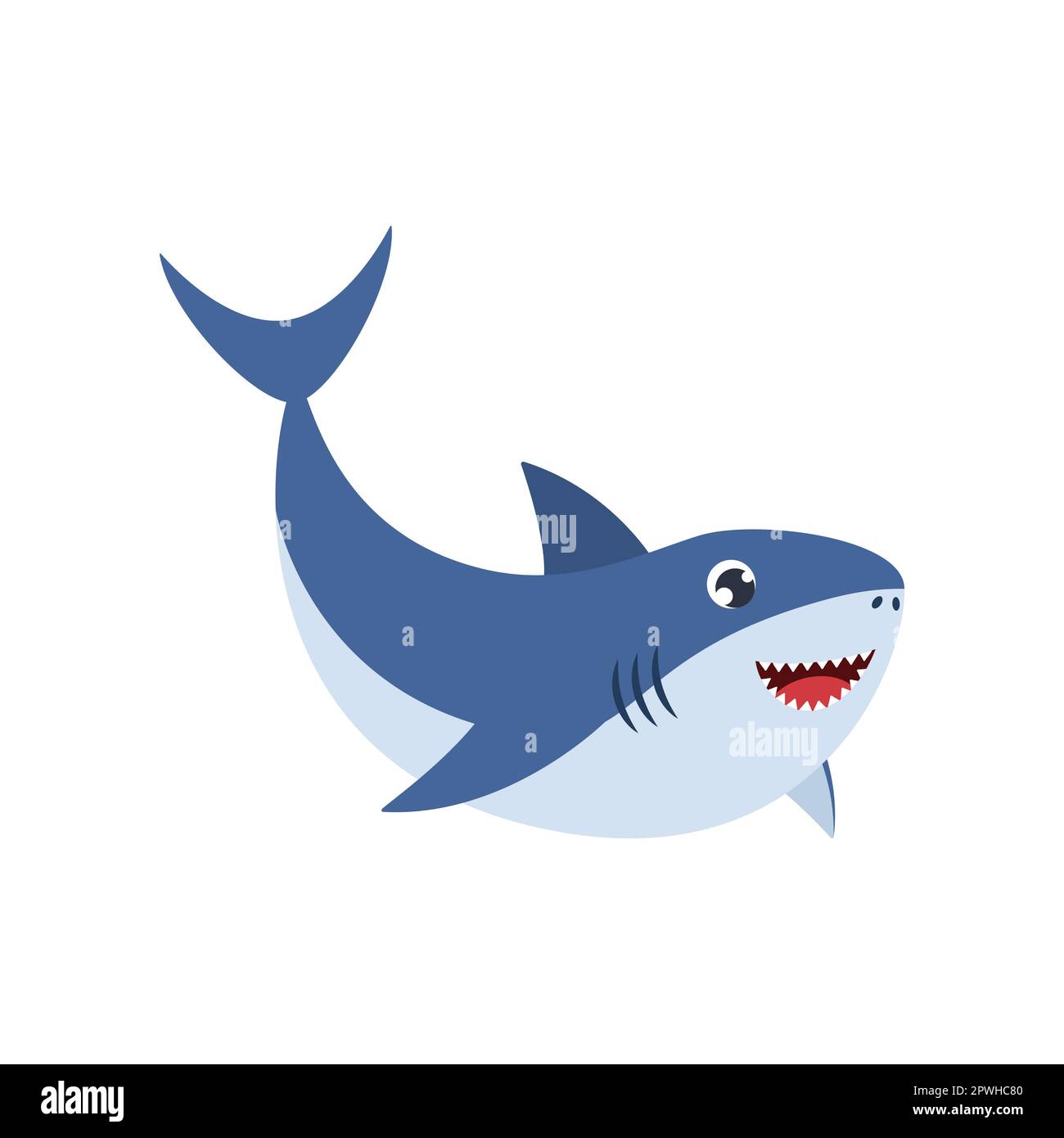 Cute shark laughing cartoon illustration Stock Vector Image & Art - Alamy