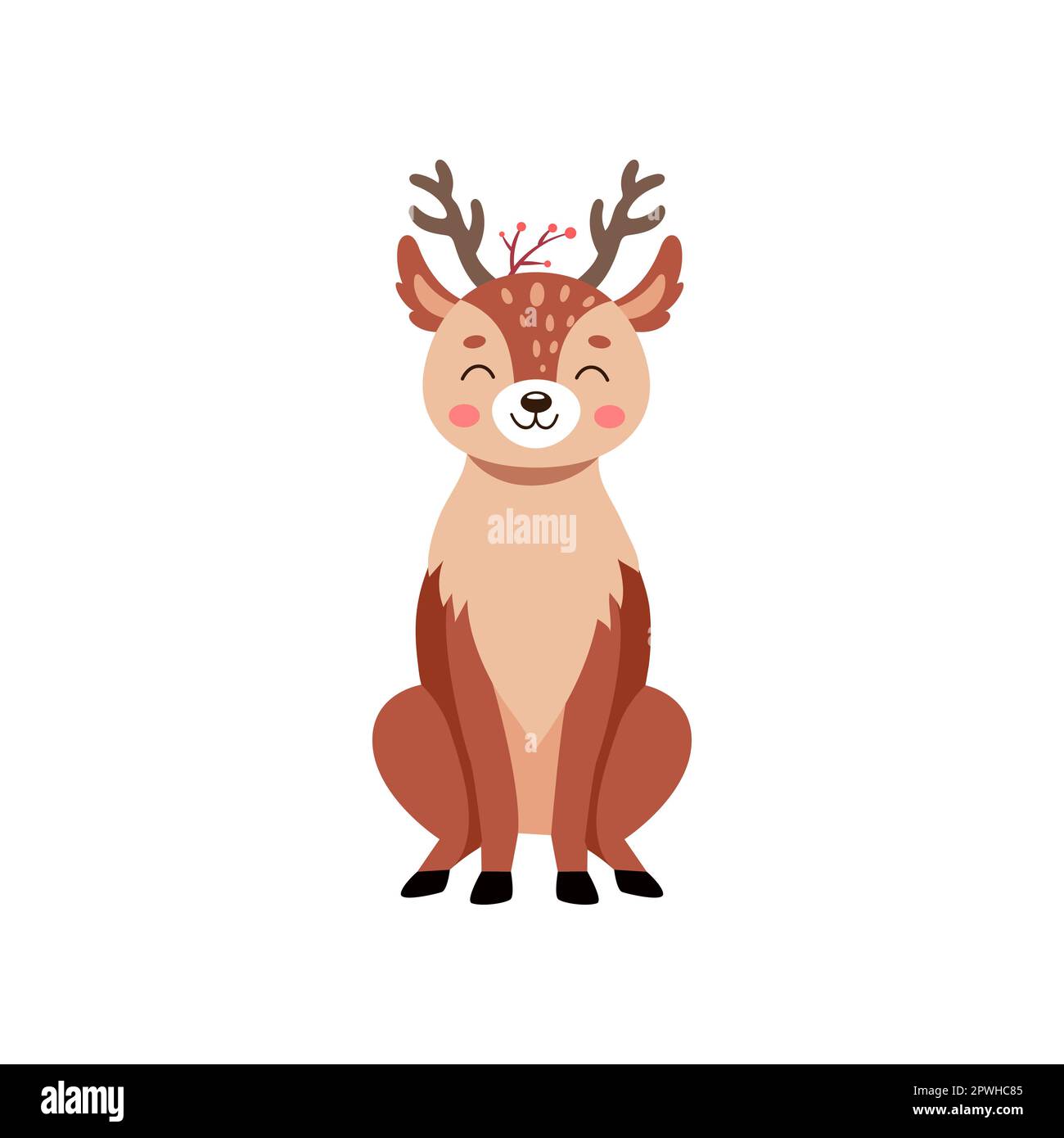 Comic deer sitting vector illustration Stock Vector Image & Art - Alamy