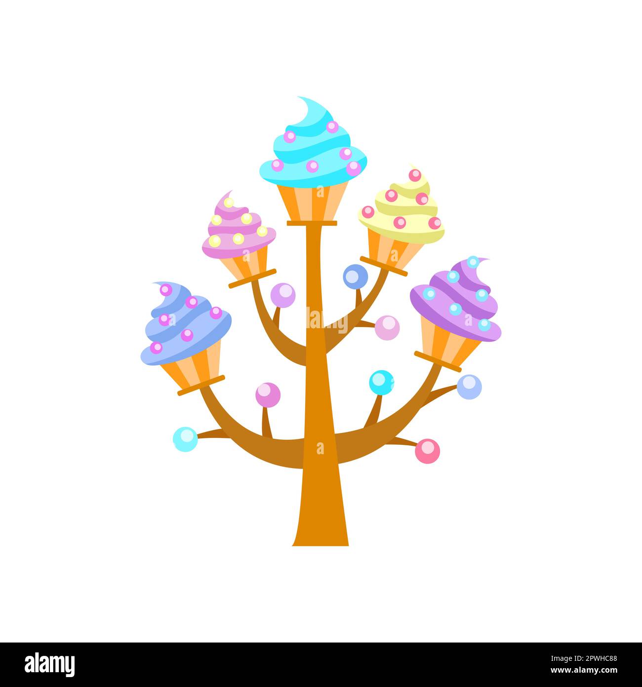 Cupcake tree cartoon illustration Stock Vector Image & Art - Alamy